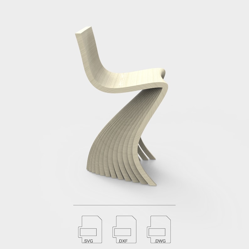 Parametric Bar Stool 1 Router Cut Files Cnc Files Vector Files Dxf Dwg Svg Pdf Etsy