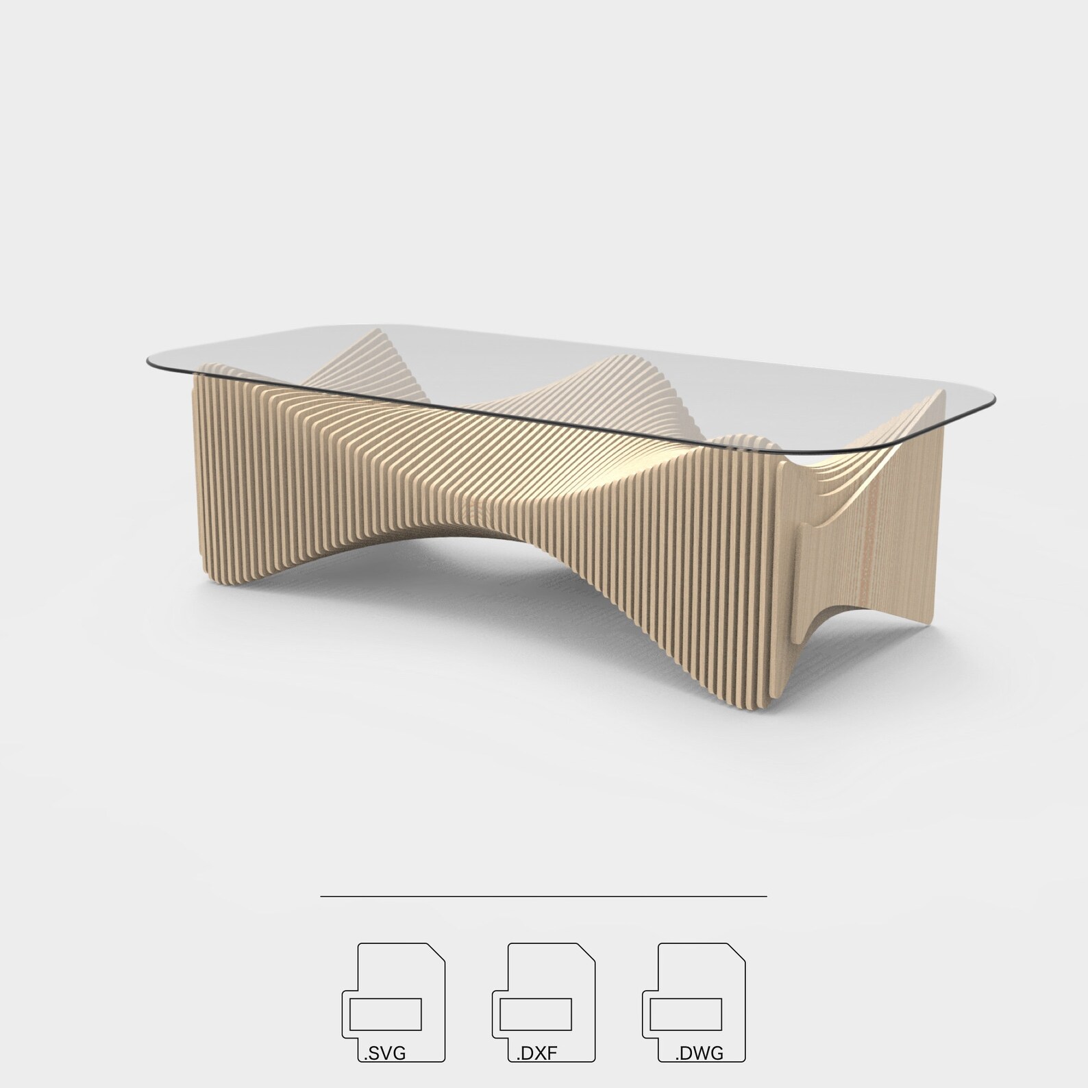 Parametric Dining Table : Sinewave Router-cut Files CNC Files Vector ...