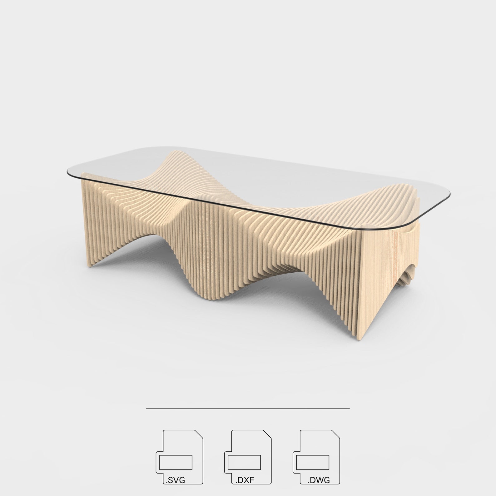 Parametric Dining Table : Sinewave Router-cut Files CNC Files Vector ...