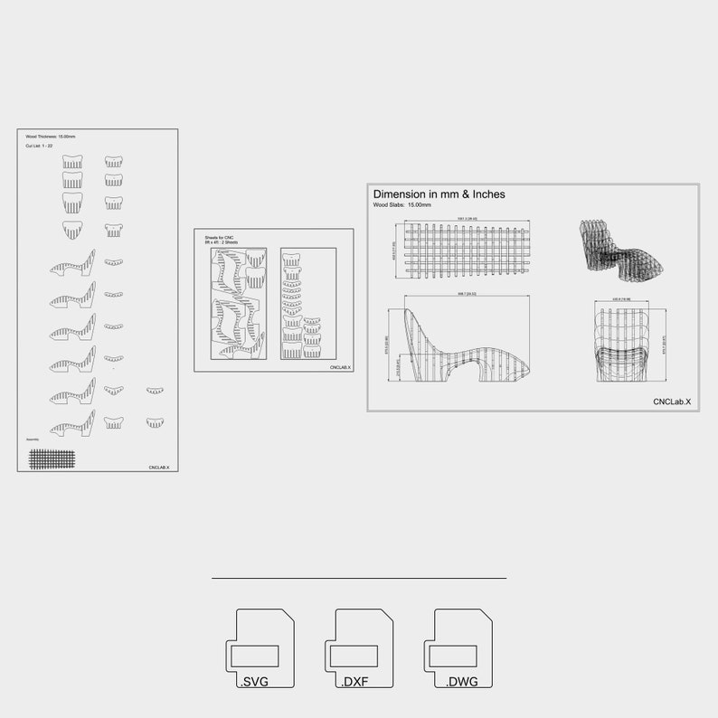 Parametric Chaise Lounge Holo • Router-cut Files • CNC Files • Vector ...