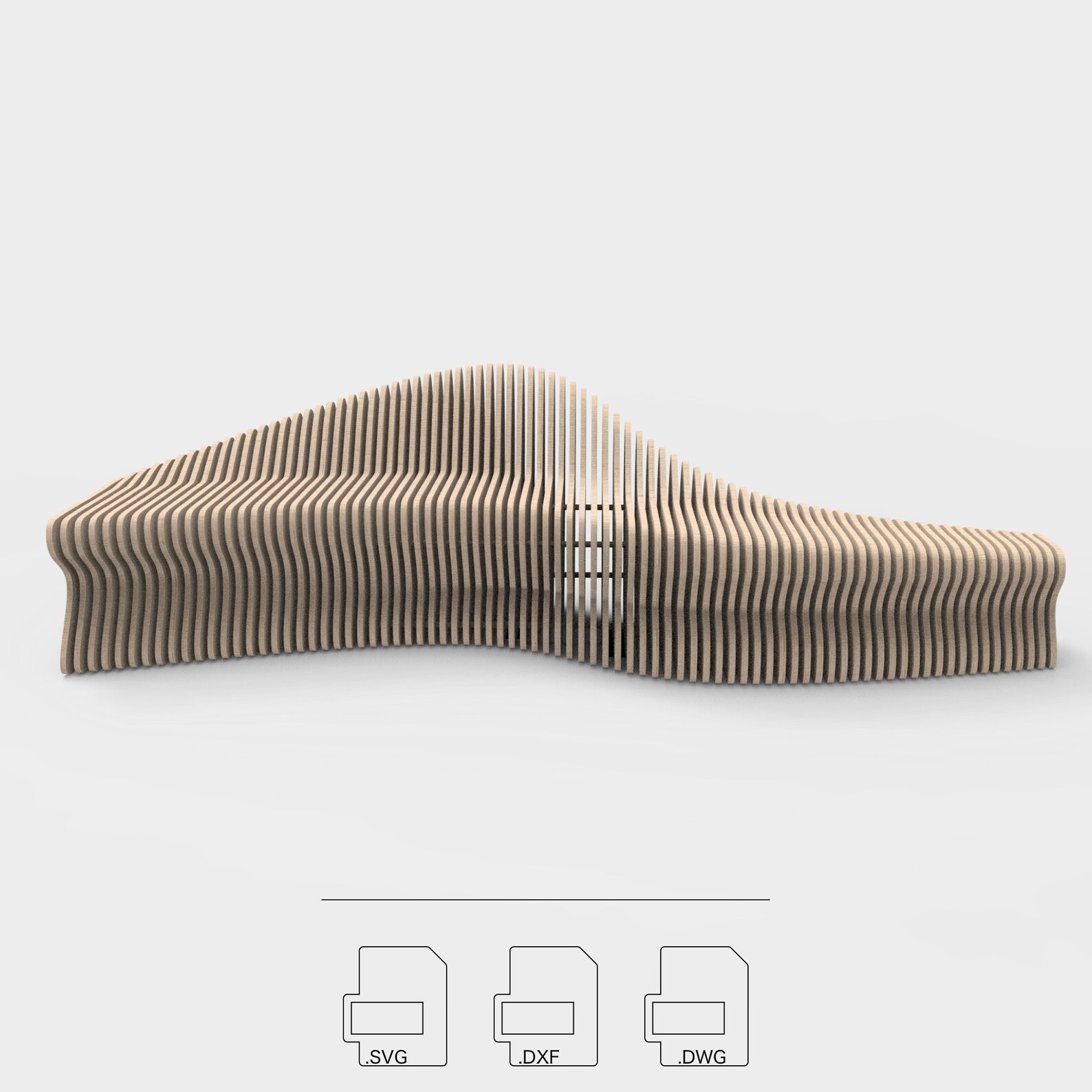 Parametric Bench: Curl Router-cut Files CNC Files for Cutting Vector ...
