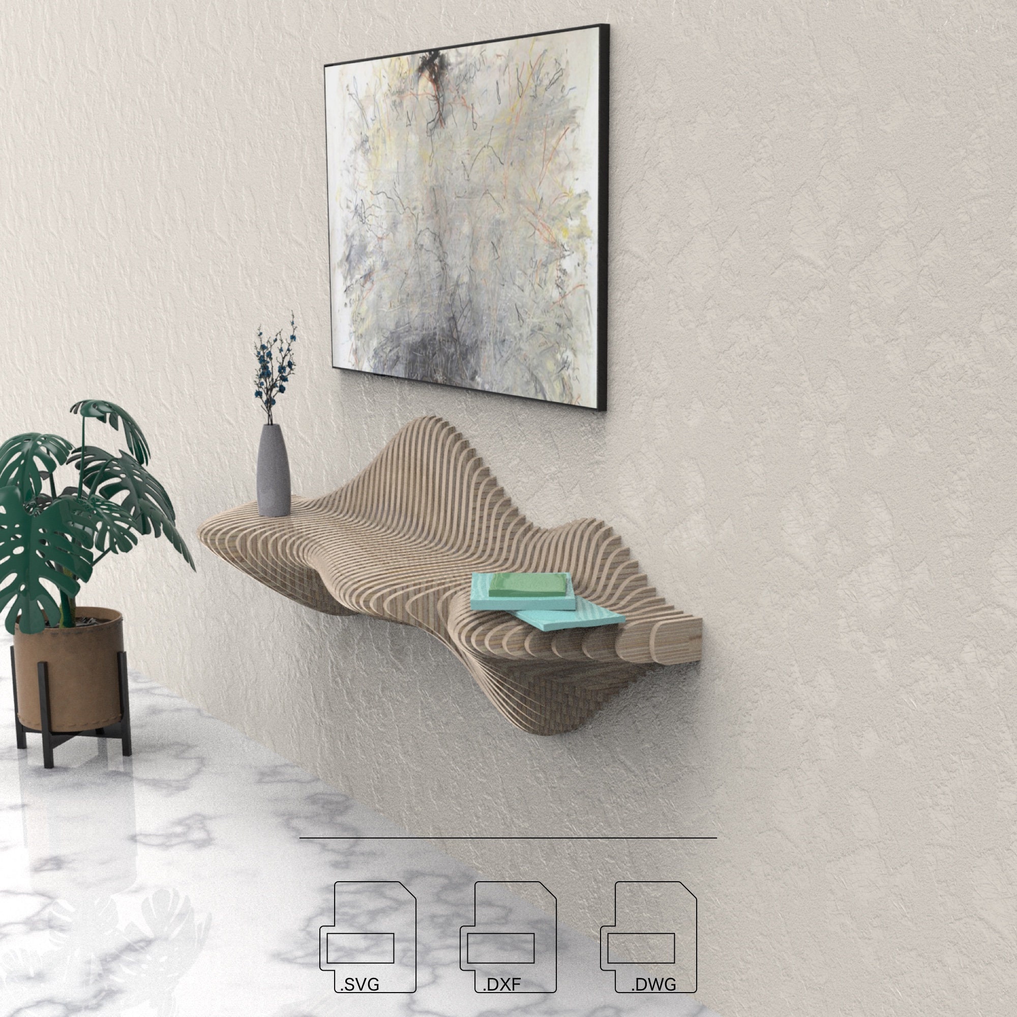 Parametric Wall Unit : Waveform • Router-cut Files • CNC Files • Vector ...