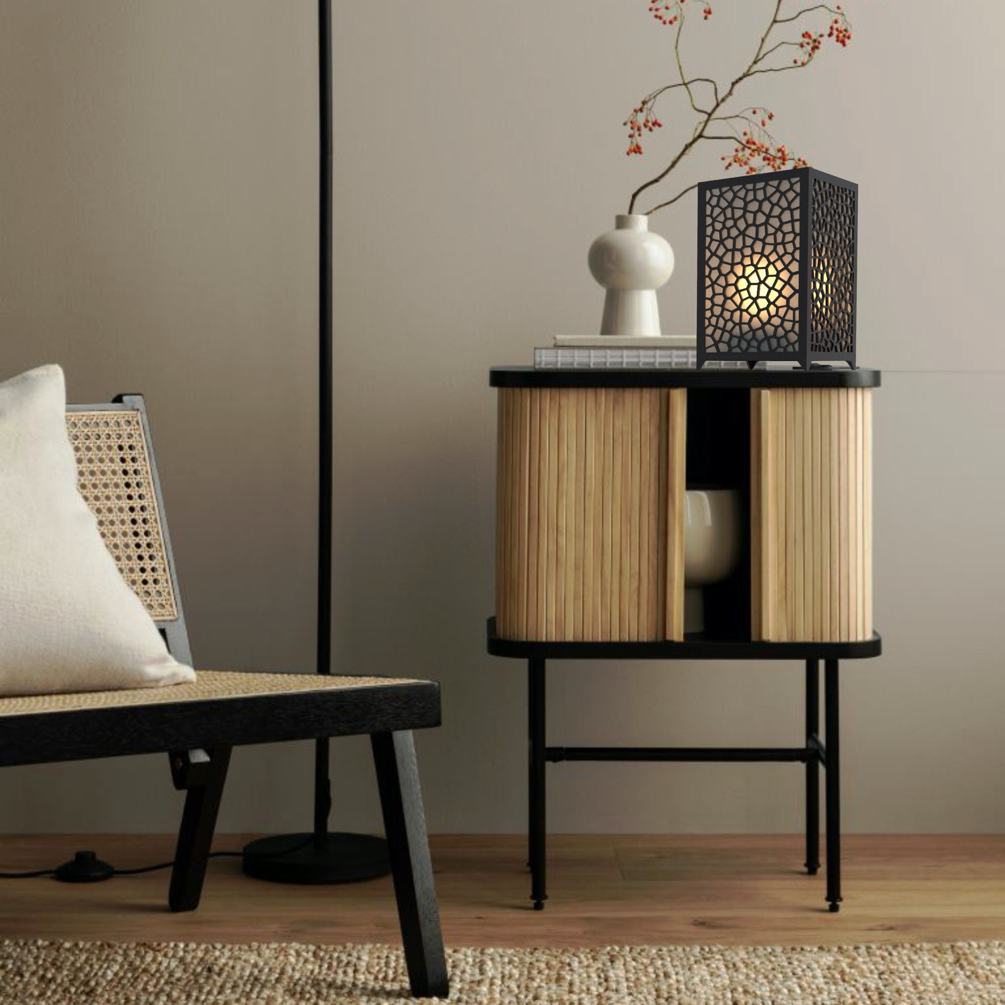 Parametric Voronoi Pattern Shoji Table Lamp Laser-cut Files | Etsy