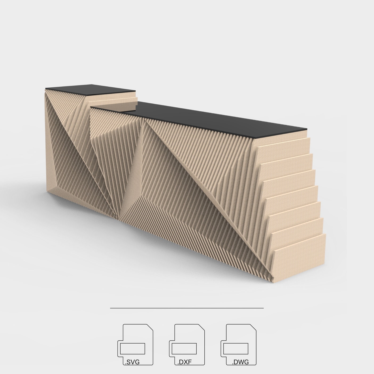 Parametric Facet Desk CNC Files: Router Cut Vector Plans (digital ...
