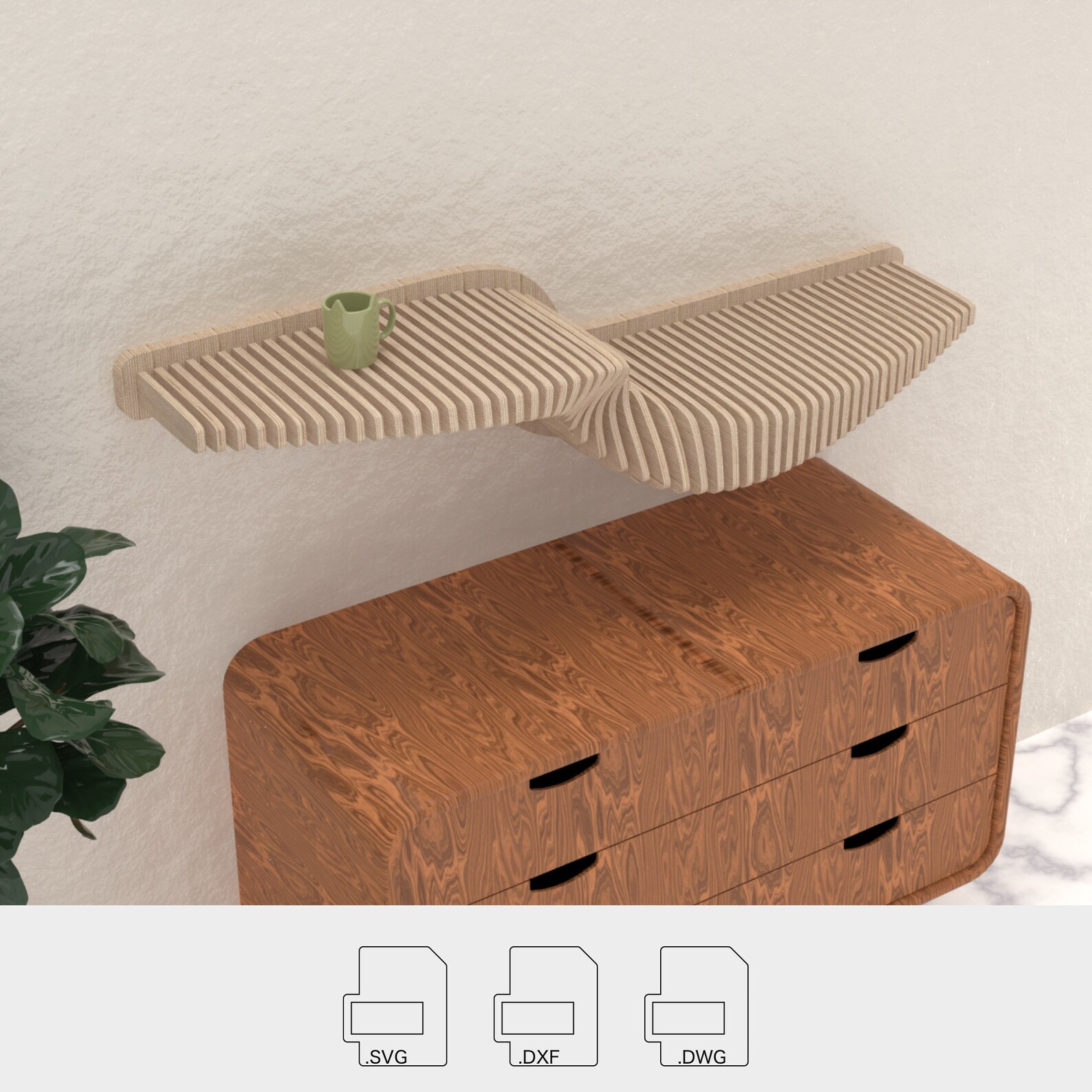 Parametric Wall Unit: Zio • Modern CNC Design • Router-cut Vector Files ...