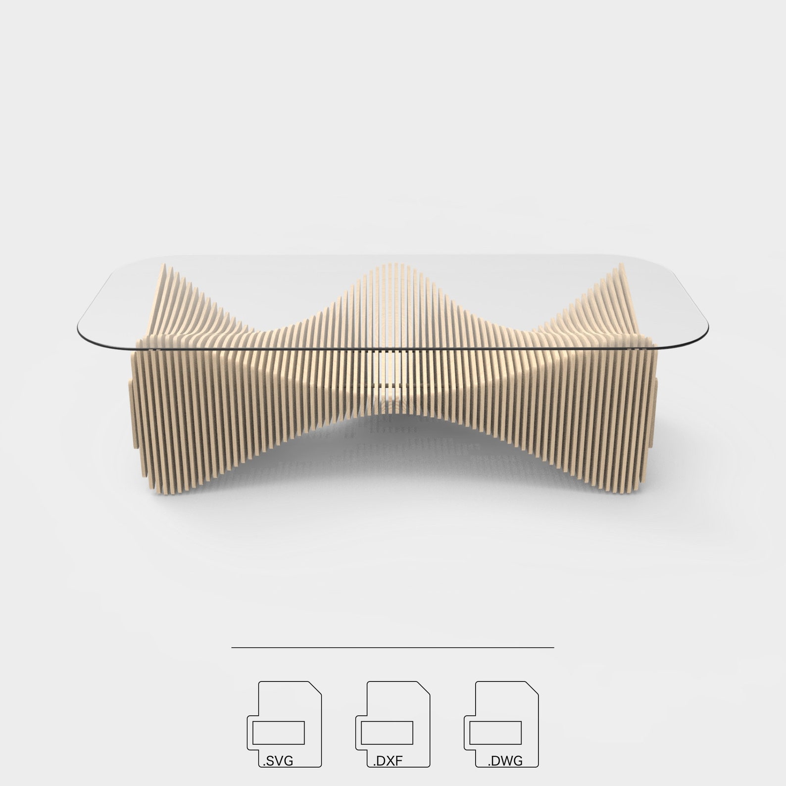 Parametric Dining Table : Sinewave Router-cut Files CNC Files Vector ...