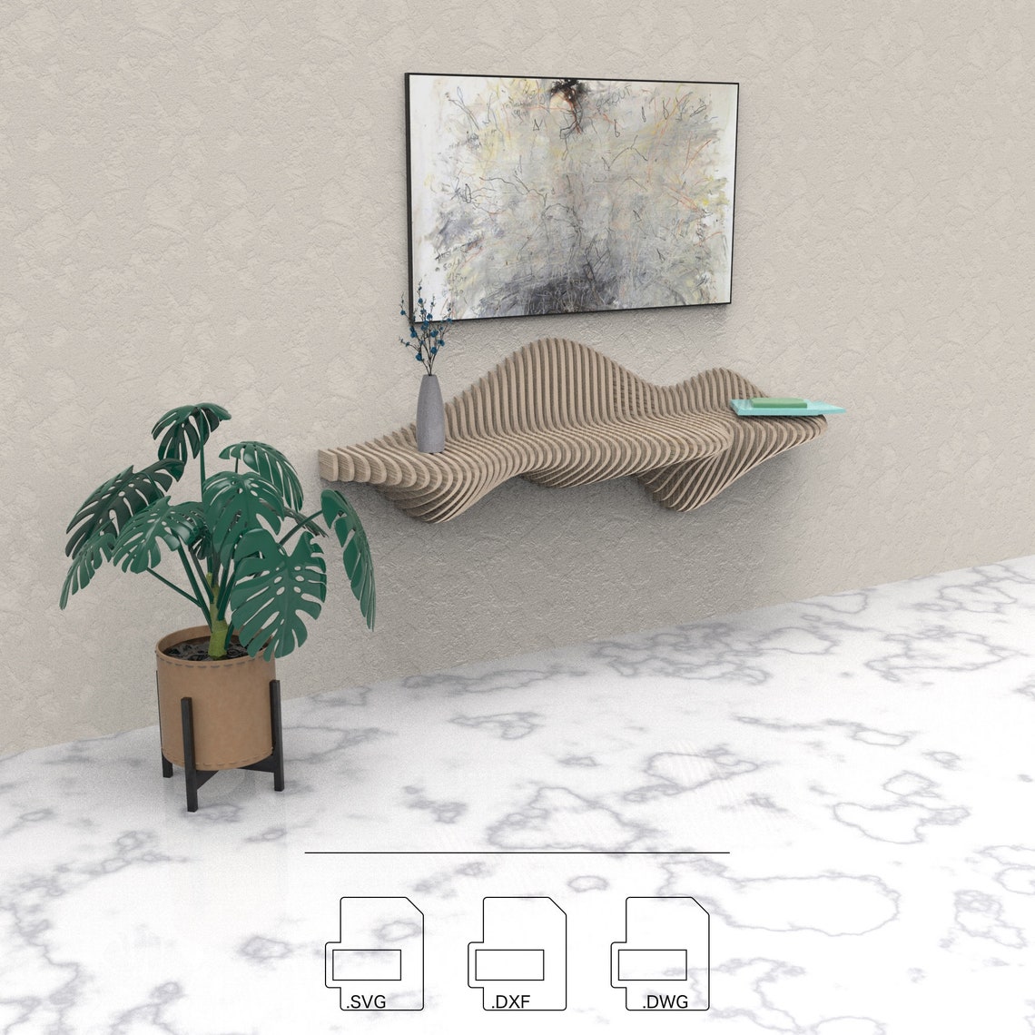 Parametric Wall Unit : Waveform Router-cut Files CNC Files Vector Files ...