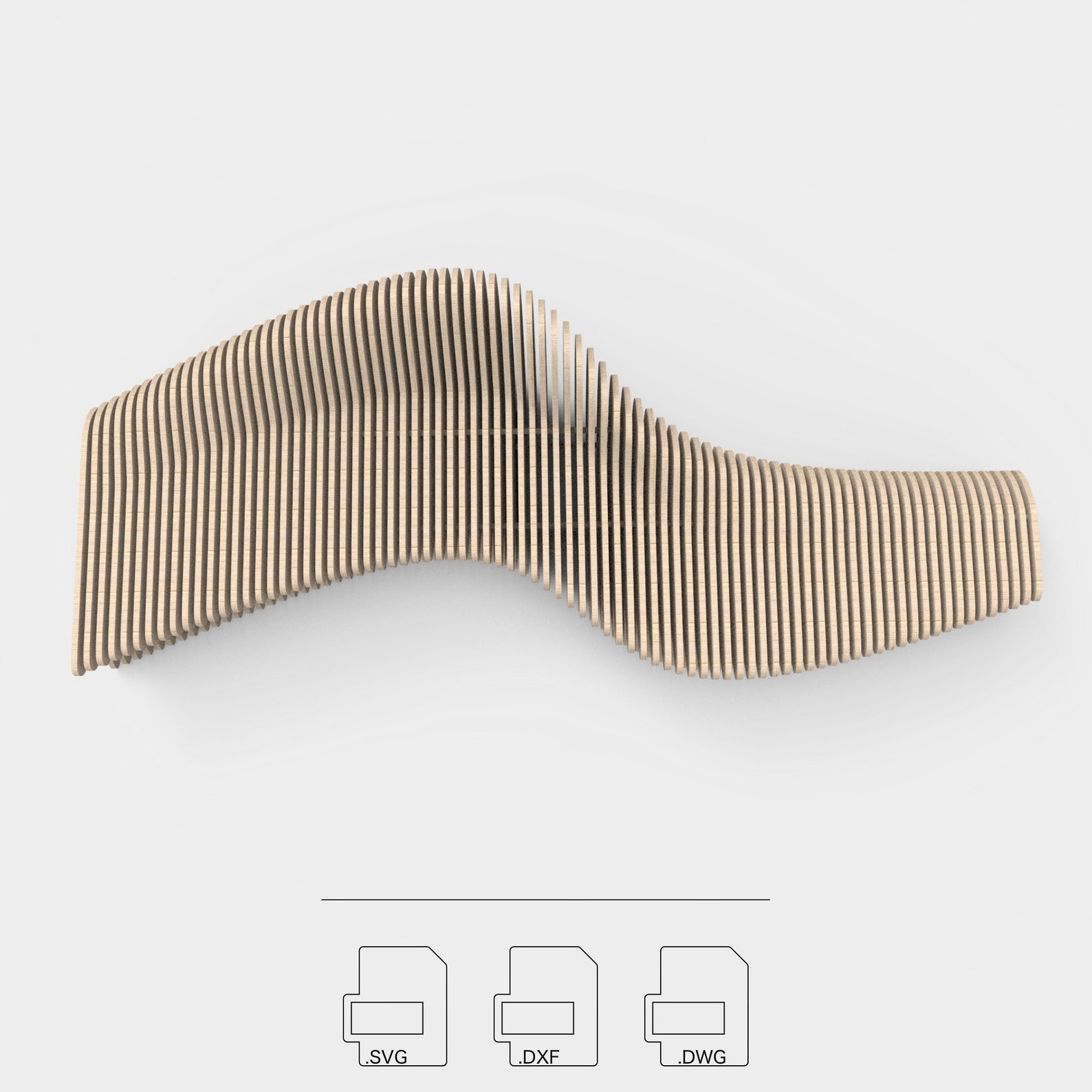 Parametric Bench: Curl Router-cut Files CNC Files for Cutting Vector ...