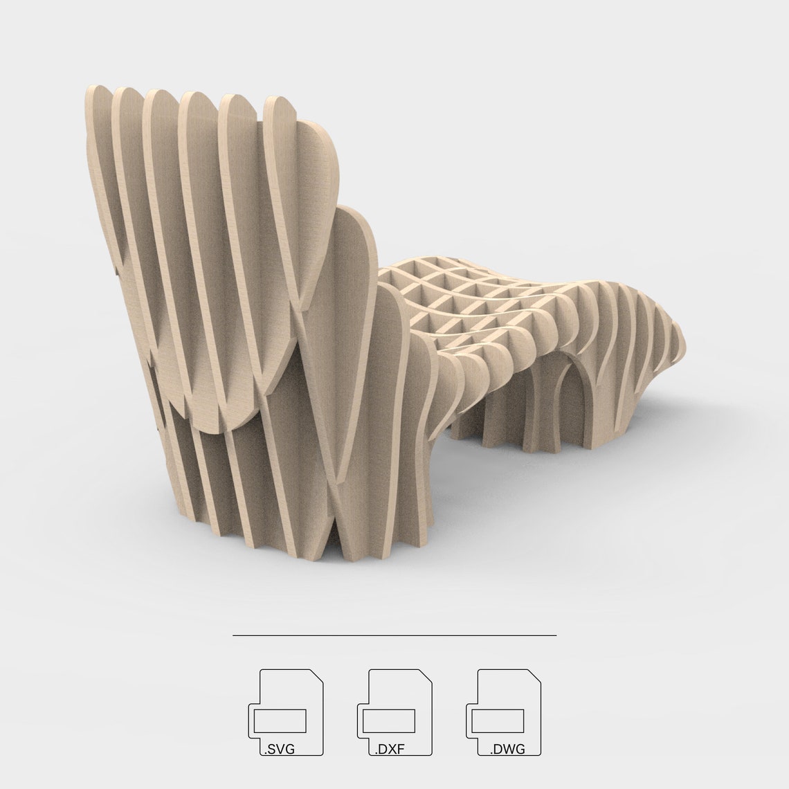 Parametric Chaise Lounge Holo Router-cut Files CNC Files Vector Files ...