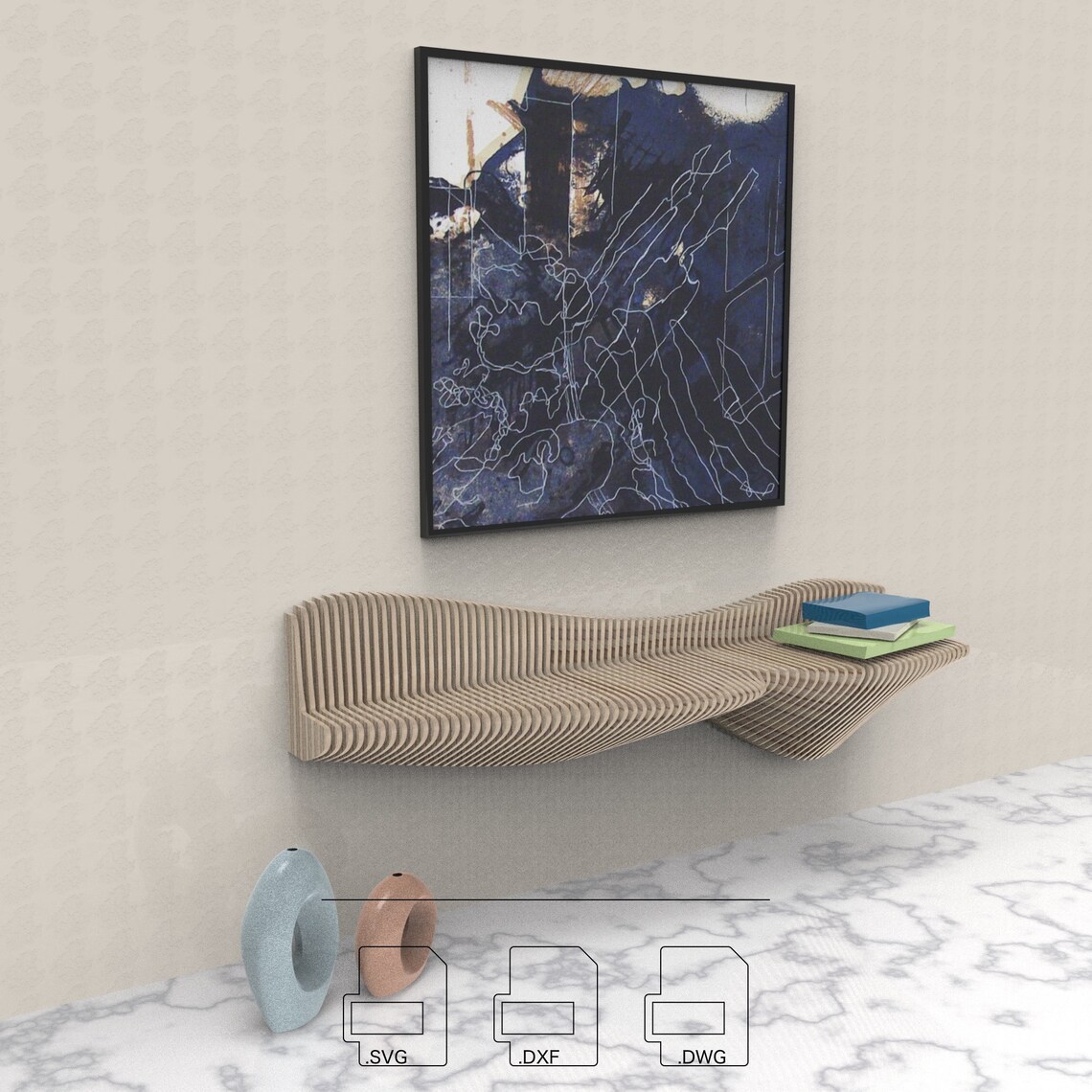 Parametric Console Shelf Nyx: CNC Router Cut Files (digital Download ...