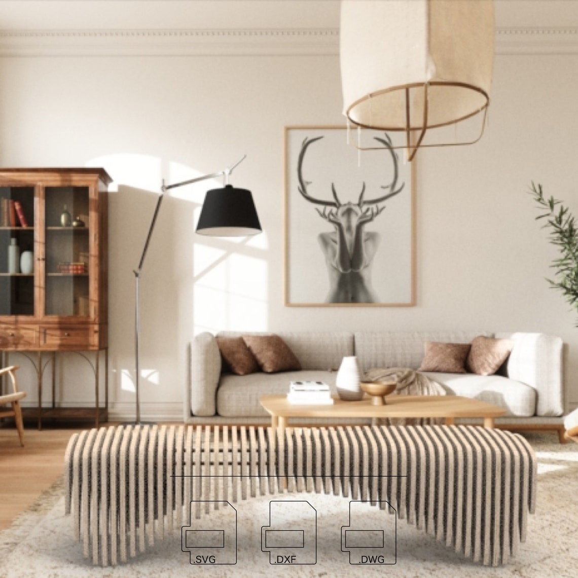 Parametric Bench K9 Router Cut Files Cnc Files For Cutting Vector Files Dxf Dwg Svg Pdf Etsy