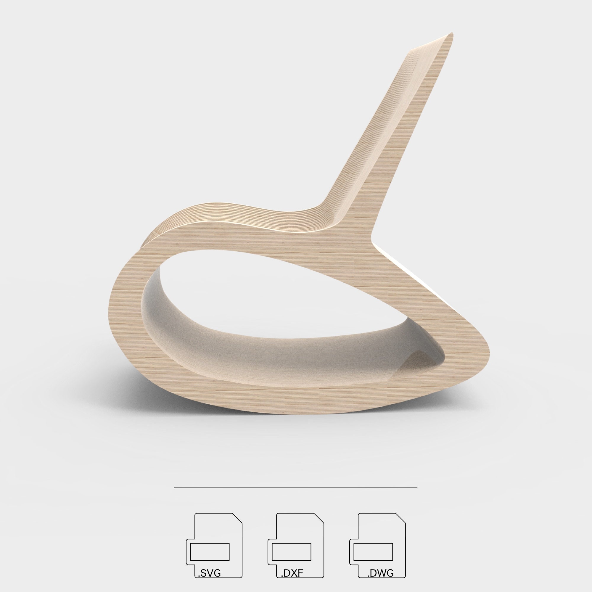 Parametric Rocking Chair • Router-cut Files • CNC Files for Cutting ...