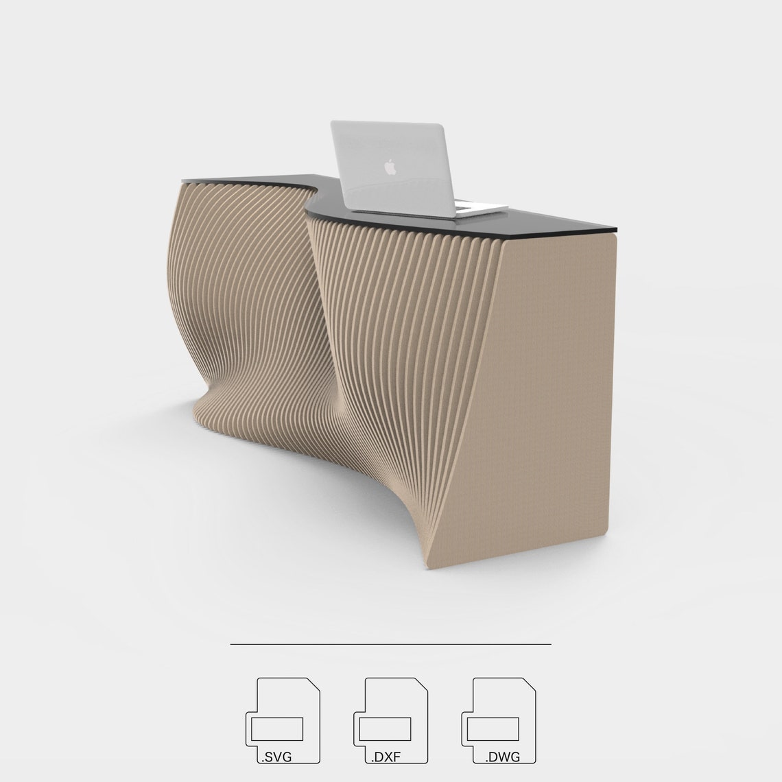 Parametric Desk: Cove Router-cut Files CNC Files for Cutting Vector ...
