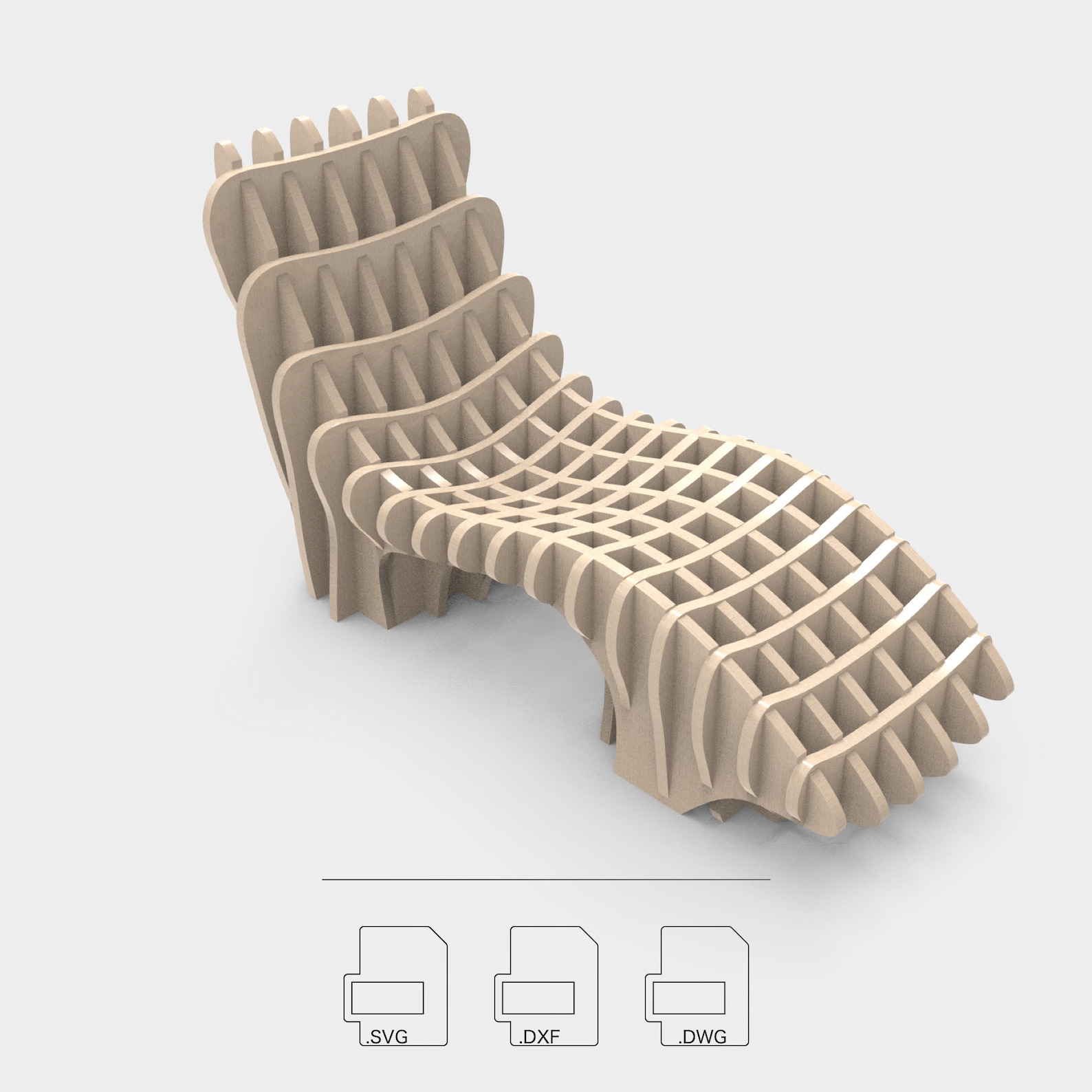 Parametric Chaise Lounge Holo • Router-cut Files • CNC Files • Vector ...