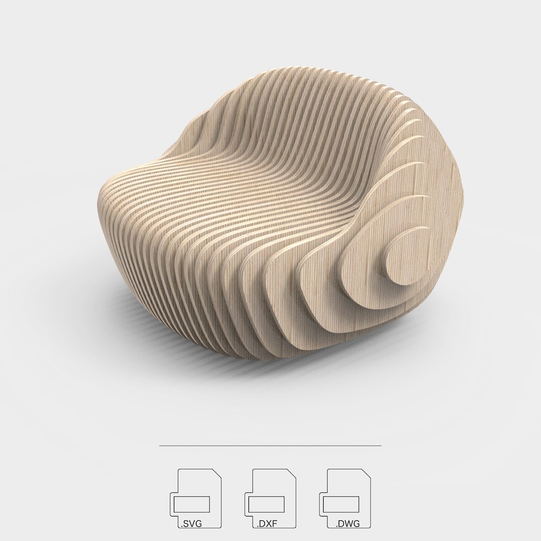 Parametric Plush Lounge Chair • Router-cut Files • CNC Files for ...
