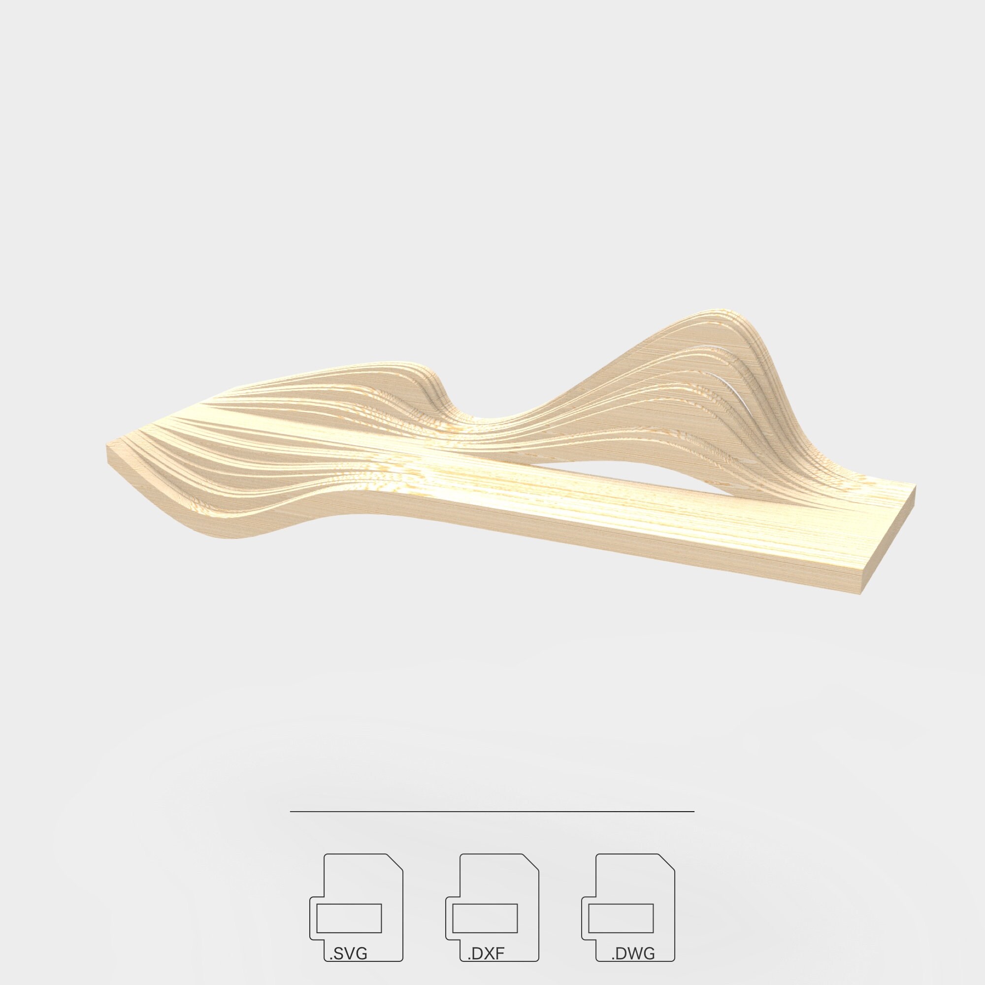Parametric Shelf Swell Console : Wake Router-cut Files CNC Files Vector Files .dxf .dwg .svg ...