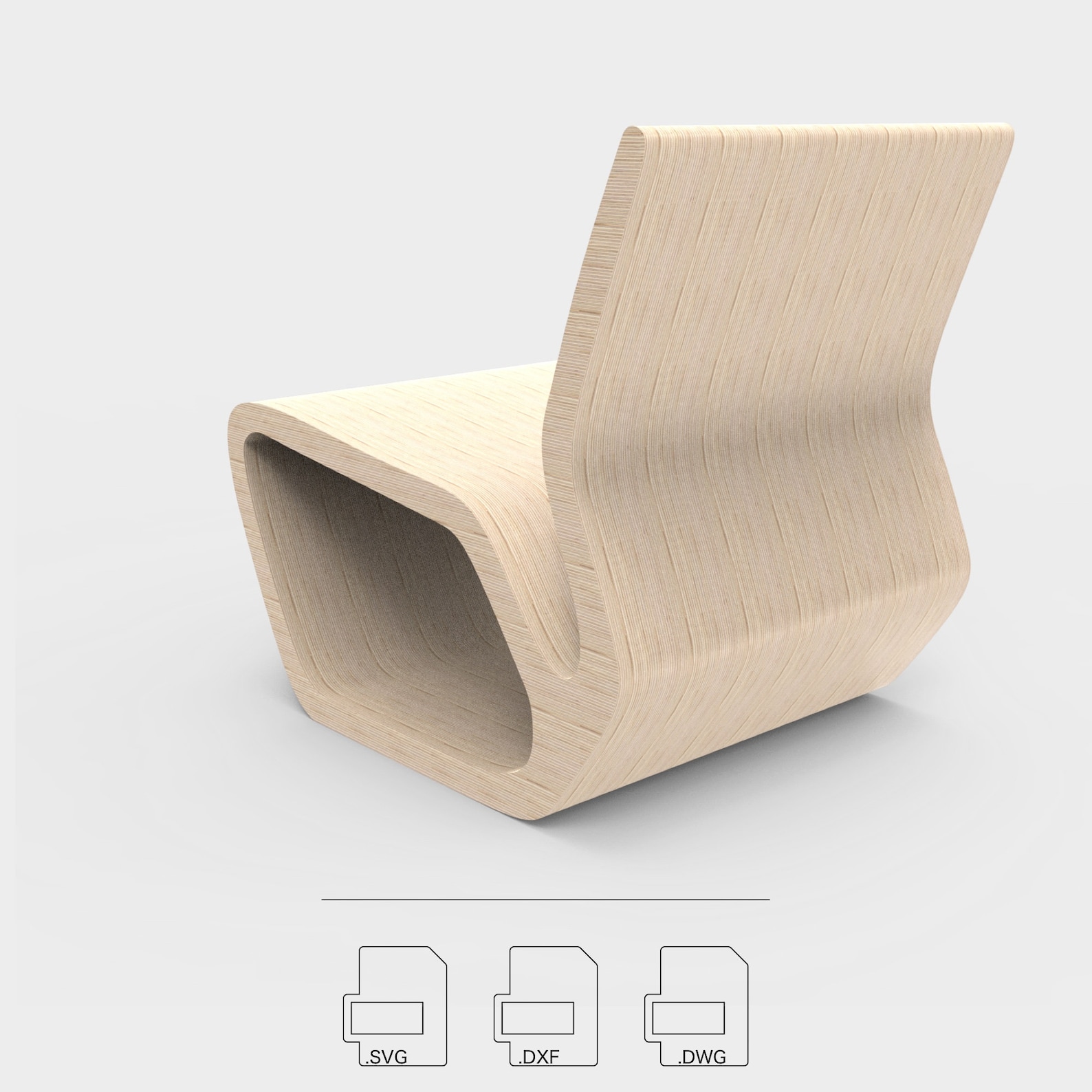 Cell Chair • Router Cut Files • Cnc Files For Cutting• Vector Files • Dxf • Dwg • Svg • Pdf