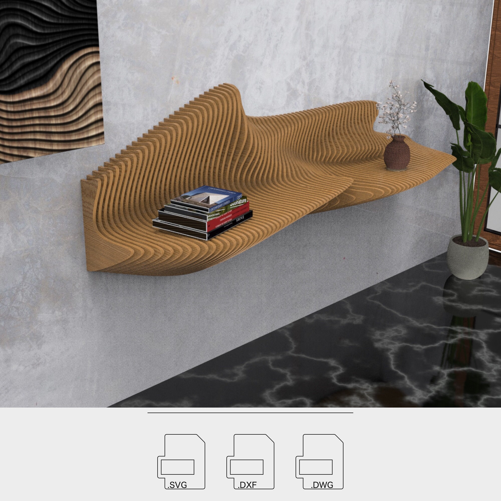 Parametric Console Shelf 3 Router Cut Files Cnc Files For Etsy