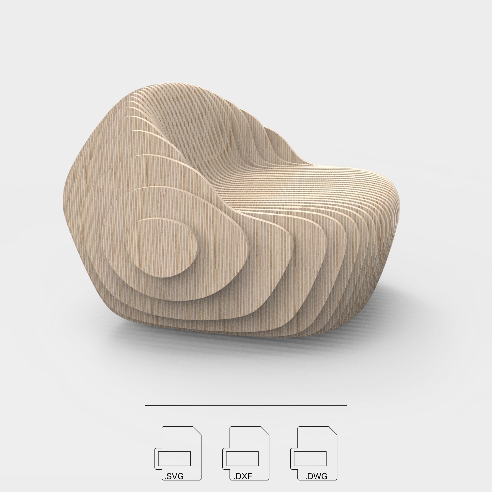 Parametric Plush Lounge Chair Router-cut Files CNC Files - Etsy