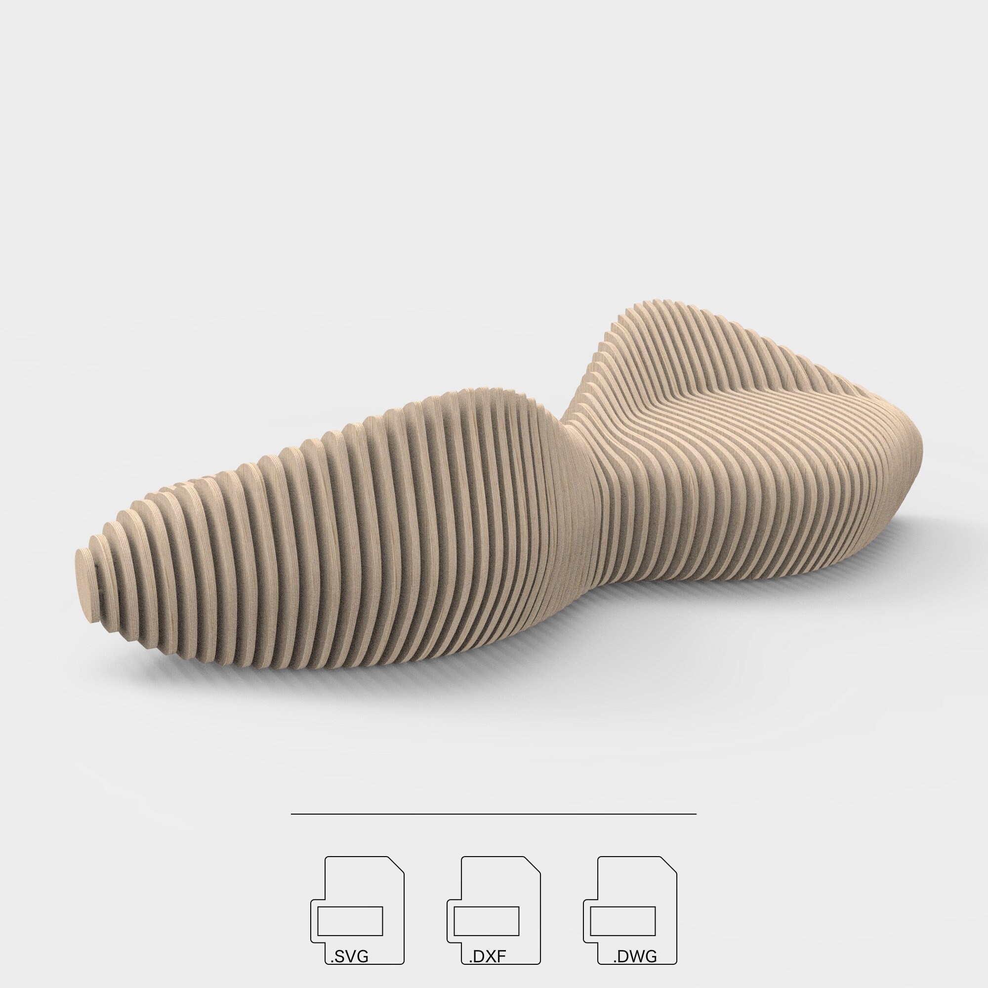 Parametric Bench Twin CNC Router Files: Sinuous Design (digital Download) - Etsy