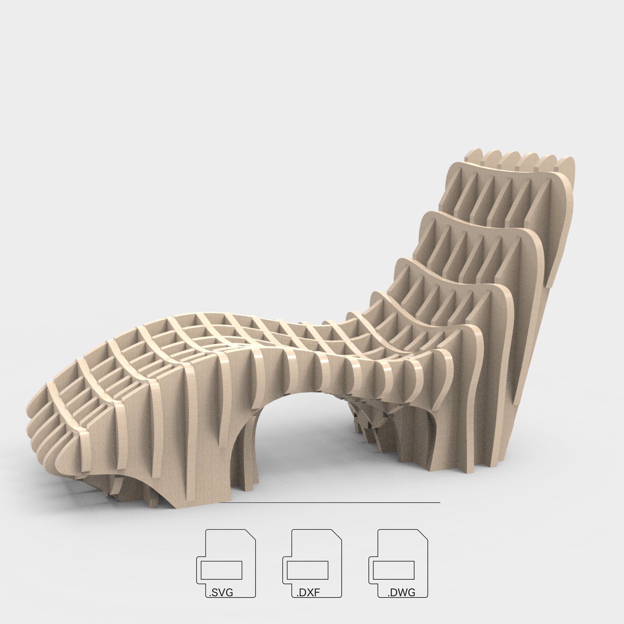 Parametric Chaise Lounge Holo • Router-cut Files • CNC Files • Vector ...