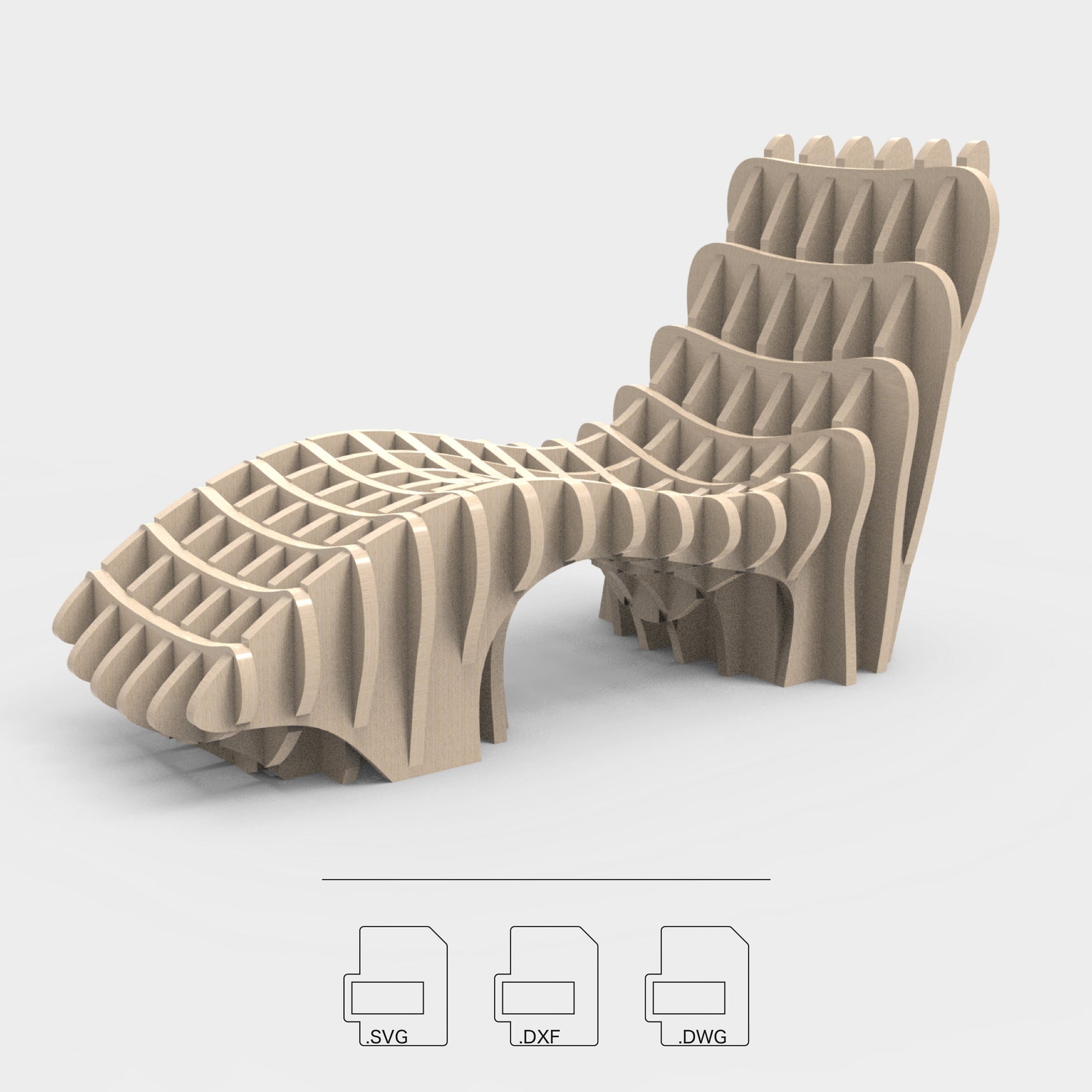 Parametric Chaise Lounge Holo • Router-cut Files • CNC Files • Vector ...
