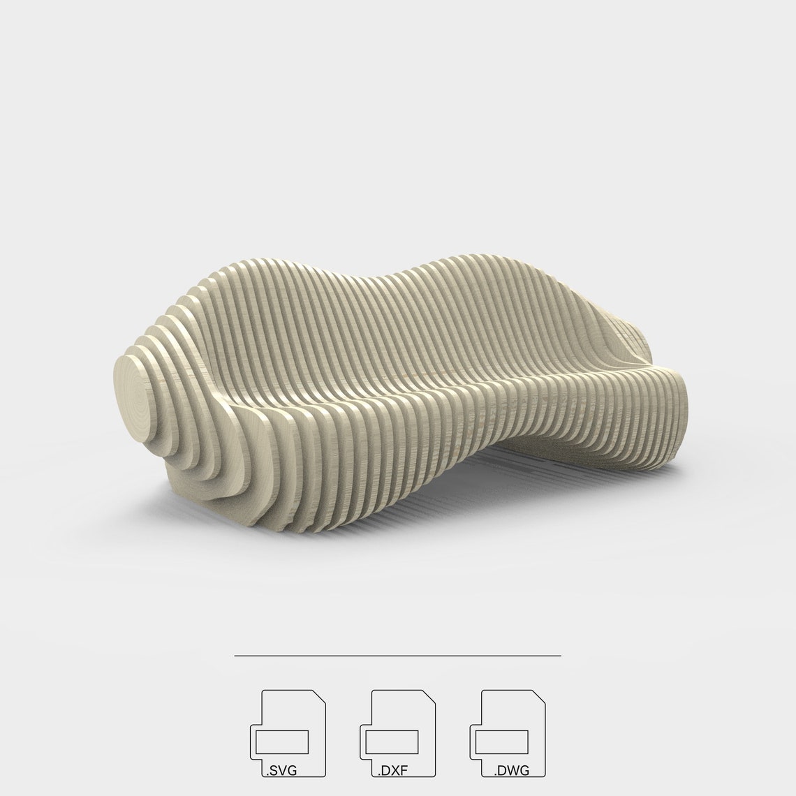 Parametric Loveseat Router Cut Files Cnc Files For Cutting Vector Files Dxf Dwg Svg Pdf Etsy