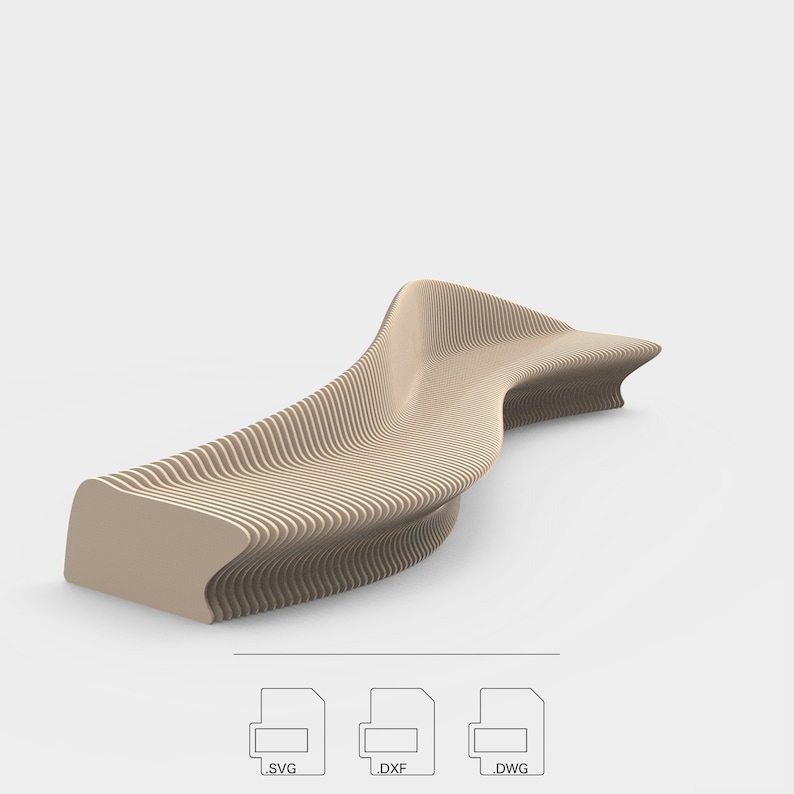 Parametric Curva Bench CNC Files: Router Cut Vector Plans (digital ...