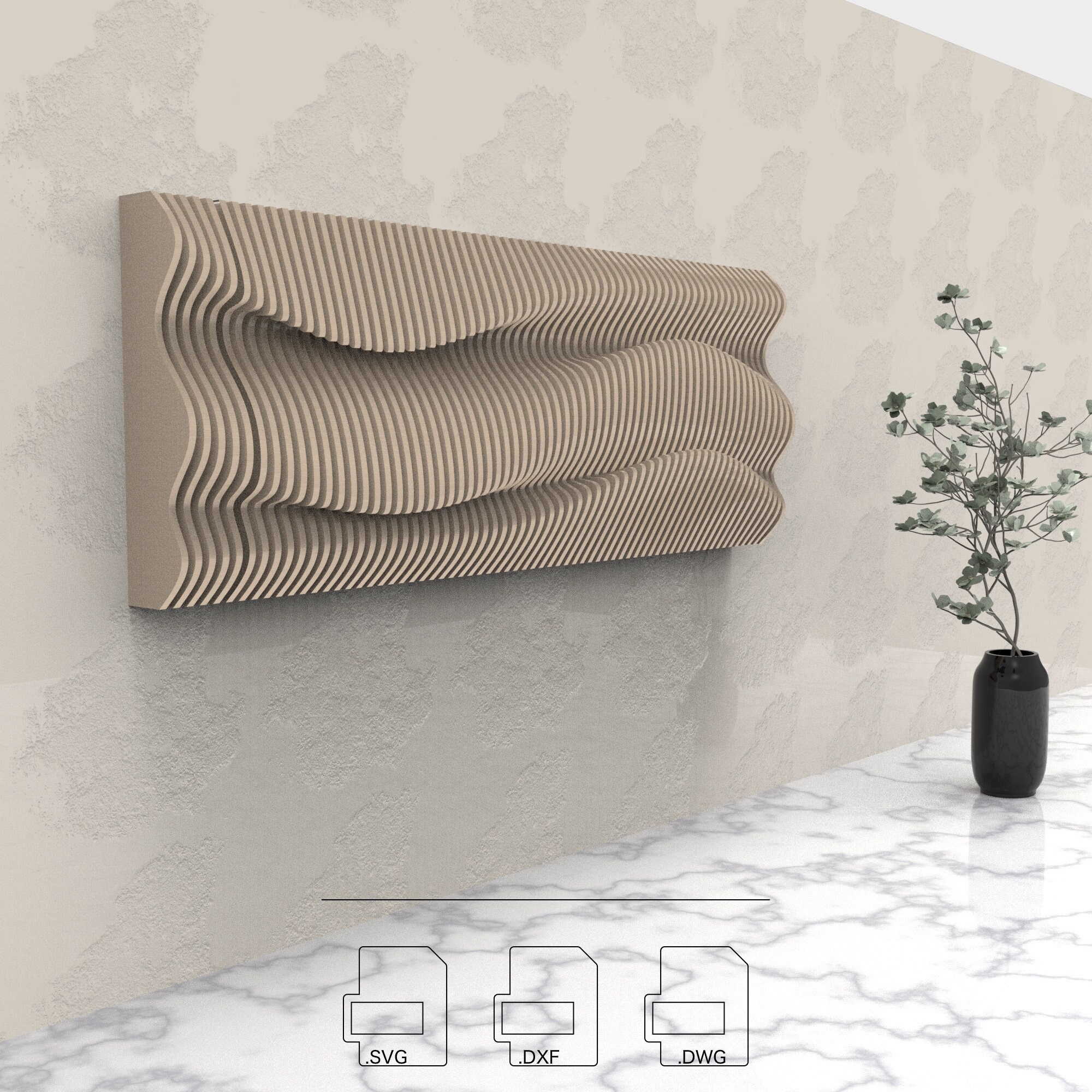 Parametric Wall Art 7 Sine : Sine Router-cut Files CNC Files Vector ...