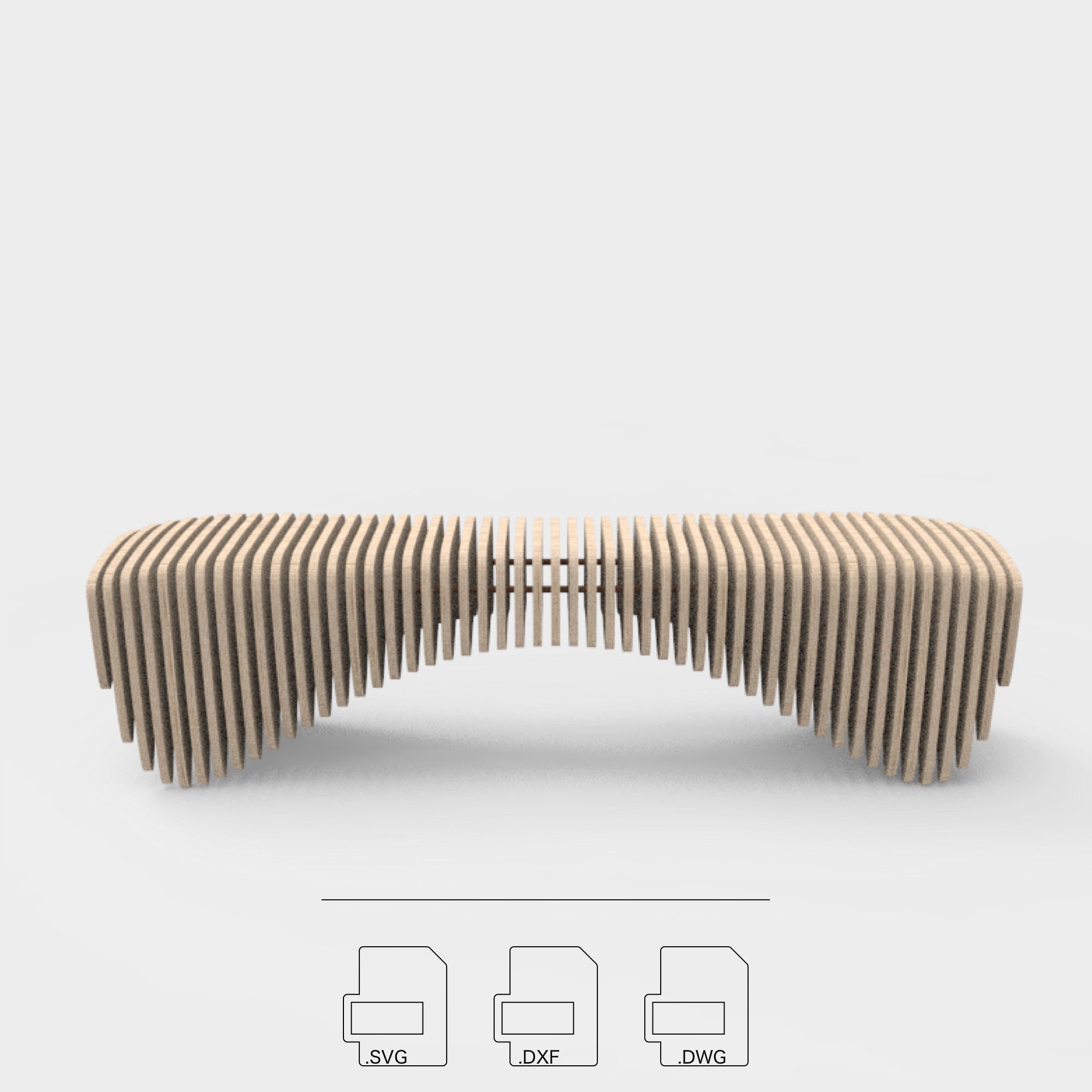 Parametric Bench K9 Router Cut Files Cnc Files For Cutting Vector Files Dxf Dwg Svg Pdf Etsy