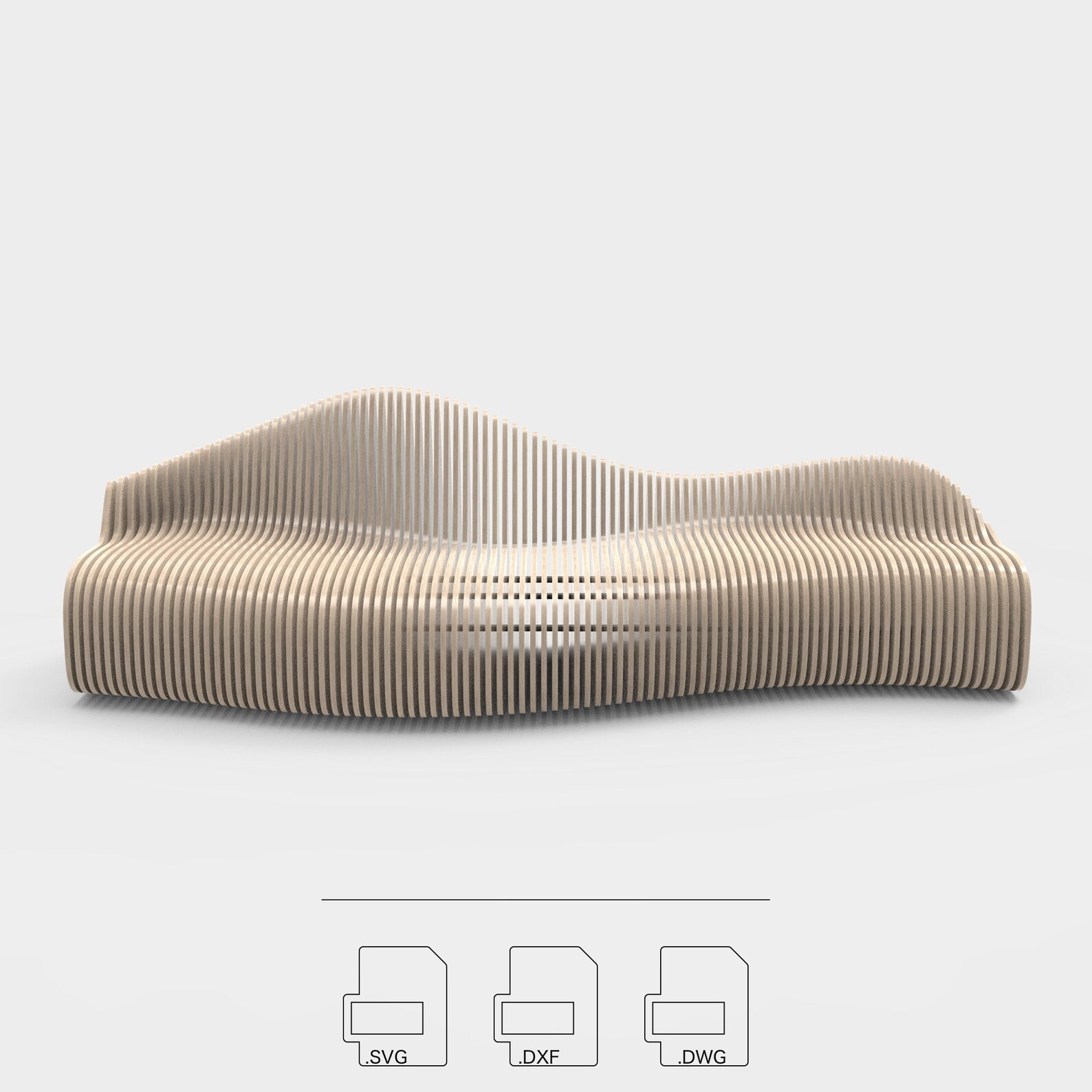 Curve Bench • Router-cut Files • CNC Files for Cutting• Vector Files ...