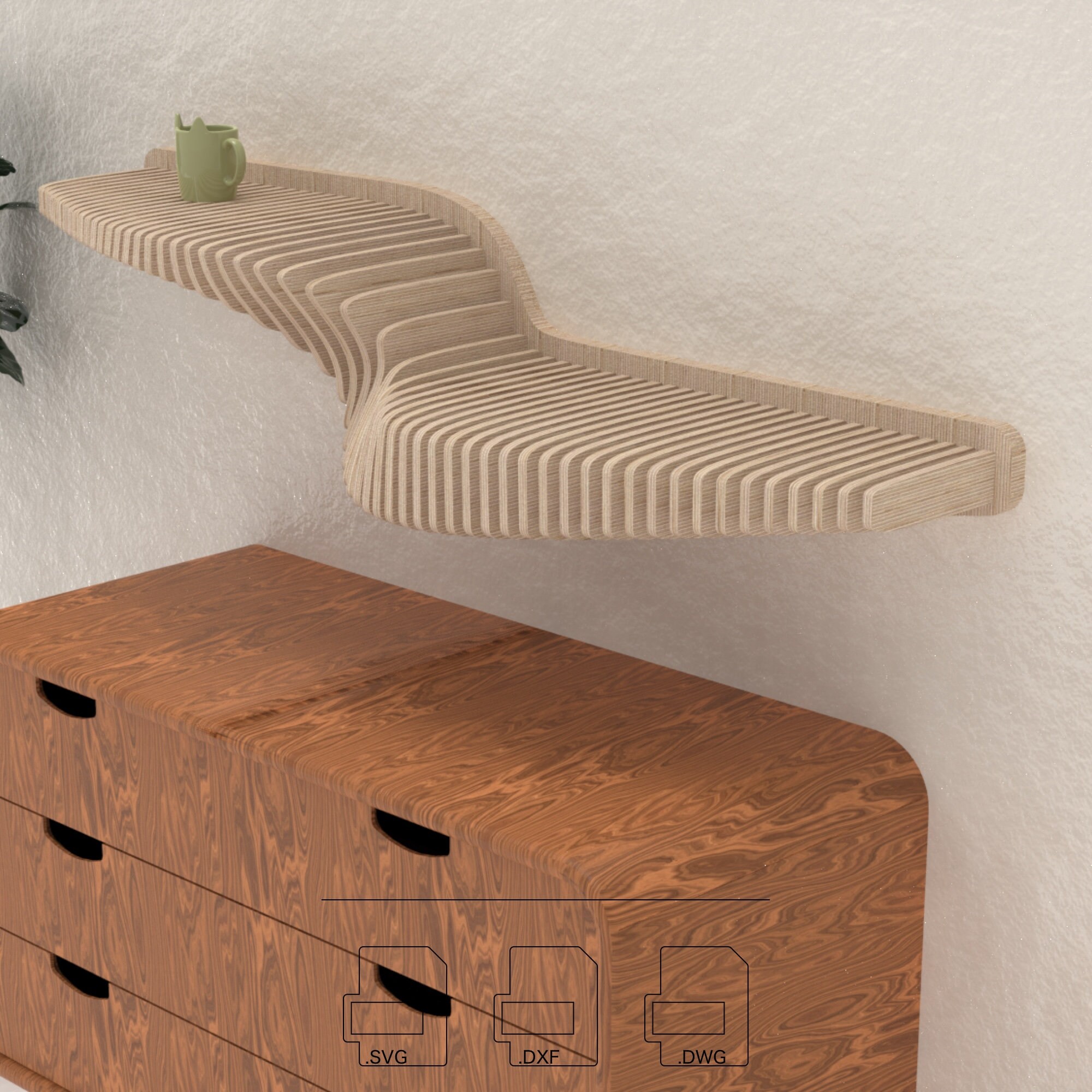 Parametric Wall Unit: Zio • Modern CNC Design • Router-cut Vector Files ...