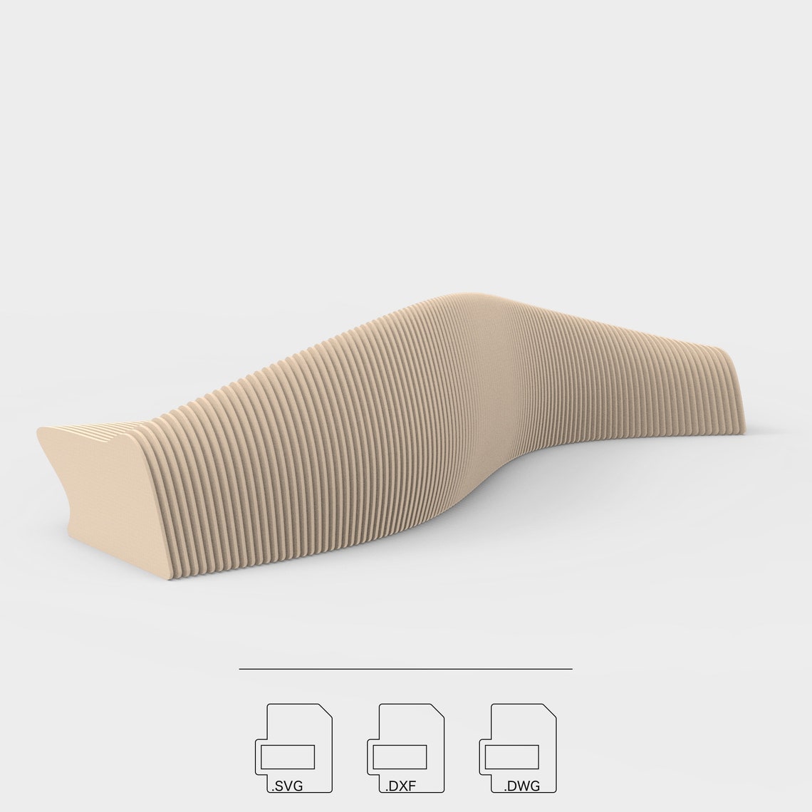 Parametric Curva Bench CNC Files: Router Cut Vector Plans (digital ...