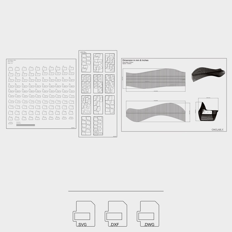 Parametric Windy Bench Router Cut Files Cnc Files For Cutting Vector Files Dxf Dwg Svg Pdf