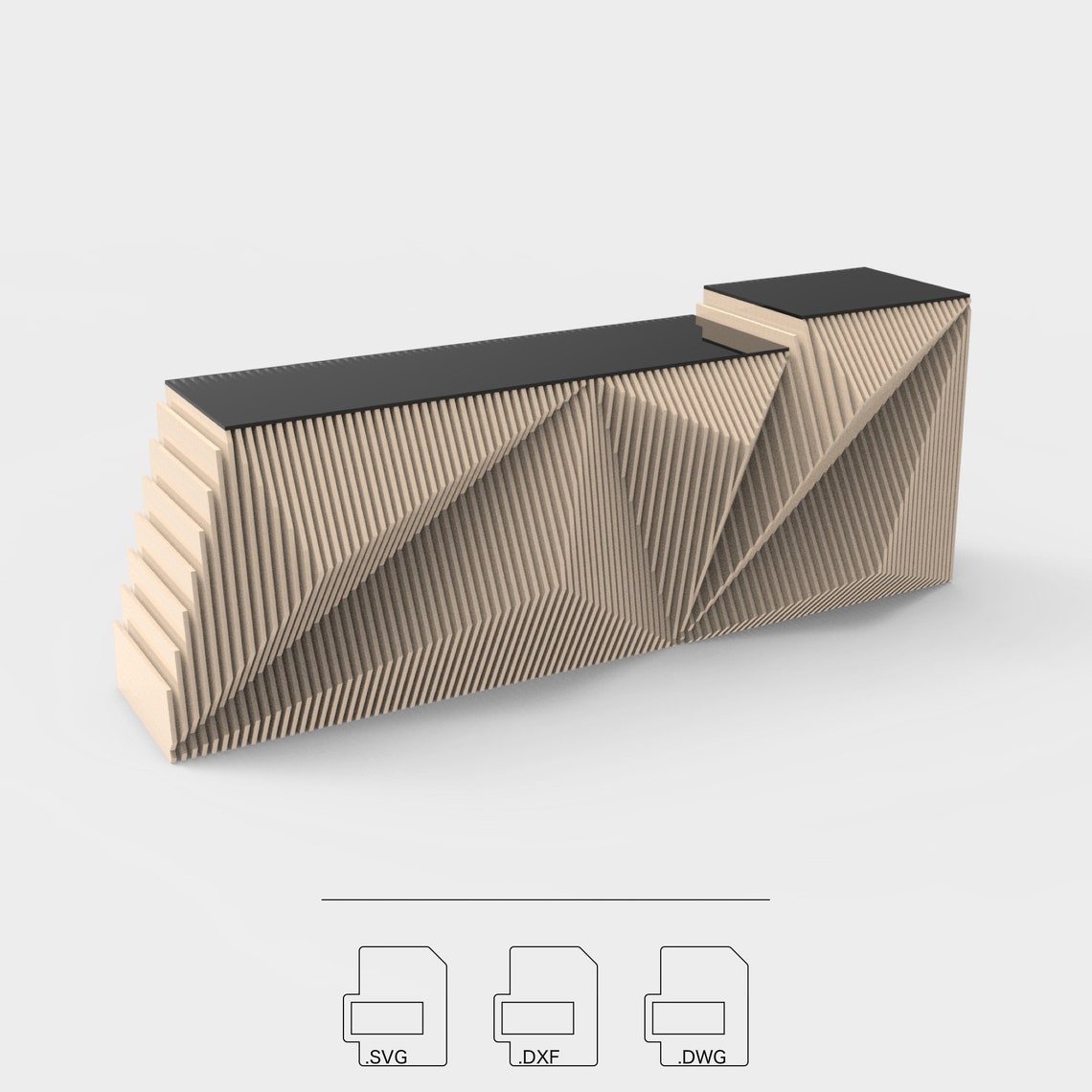Parametric Facet Desk CNC Files: Router Cut Vector Plans (digital ...