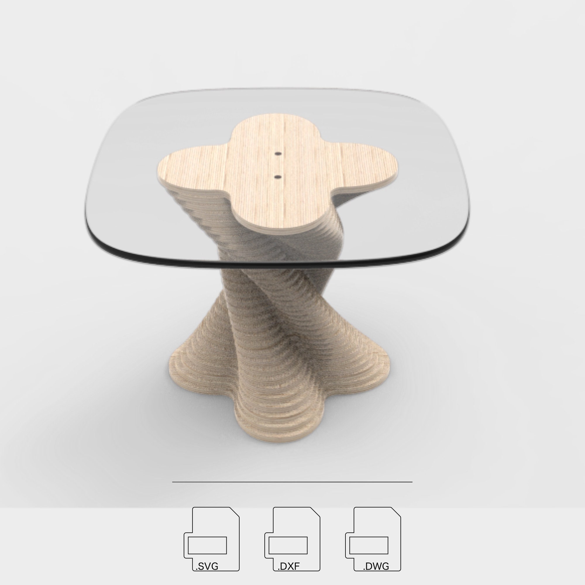 Parametric Coffee Table Clover Router-cut Files CNC Files for Cutting ...