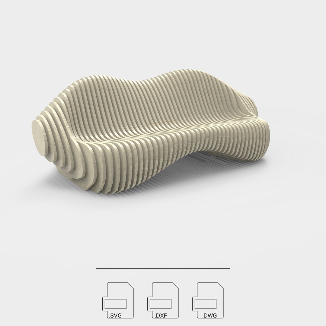 Parametric Loveseat • Router Cut Files • Cnc Files For Cutting• Vector Files • Dxf • Dwg