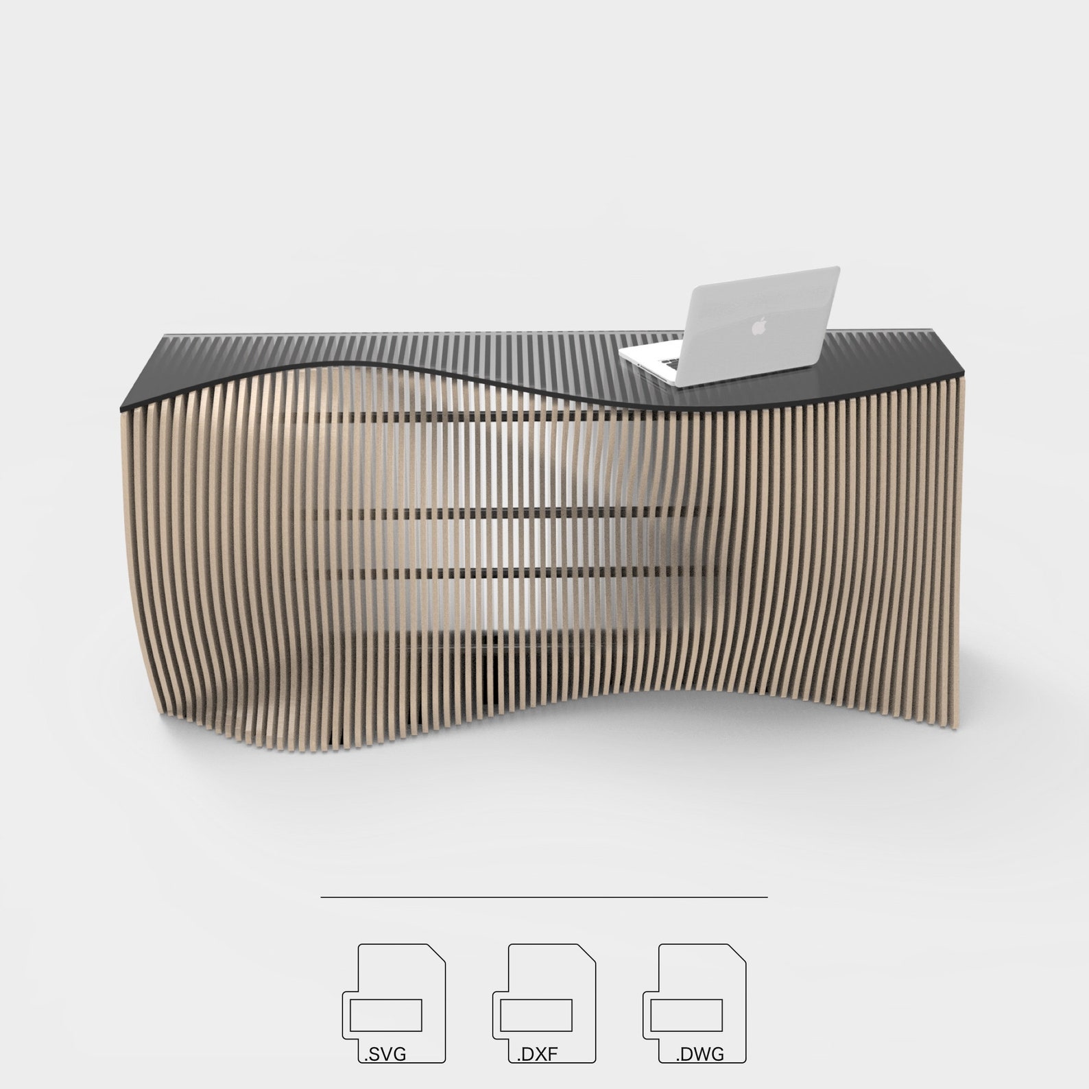 Parametric Desk: Cove Router-cut Files CNC Files for Cutting Vector ...