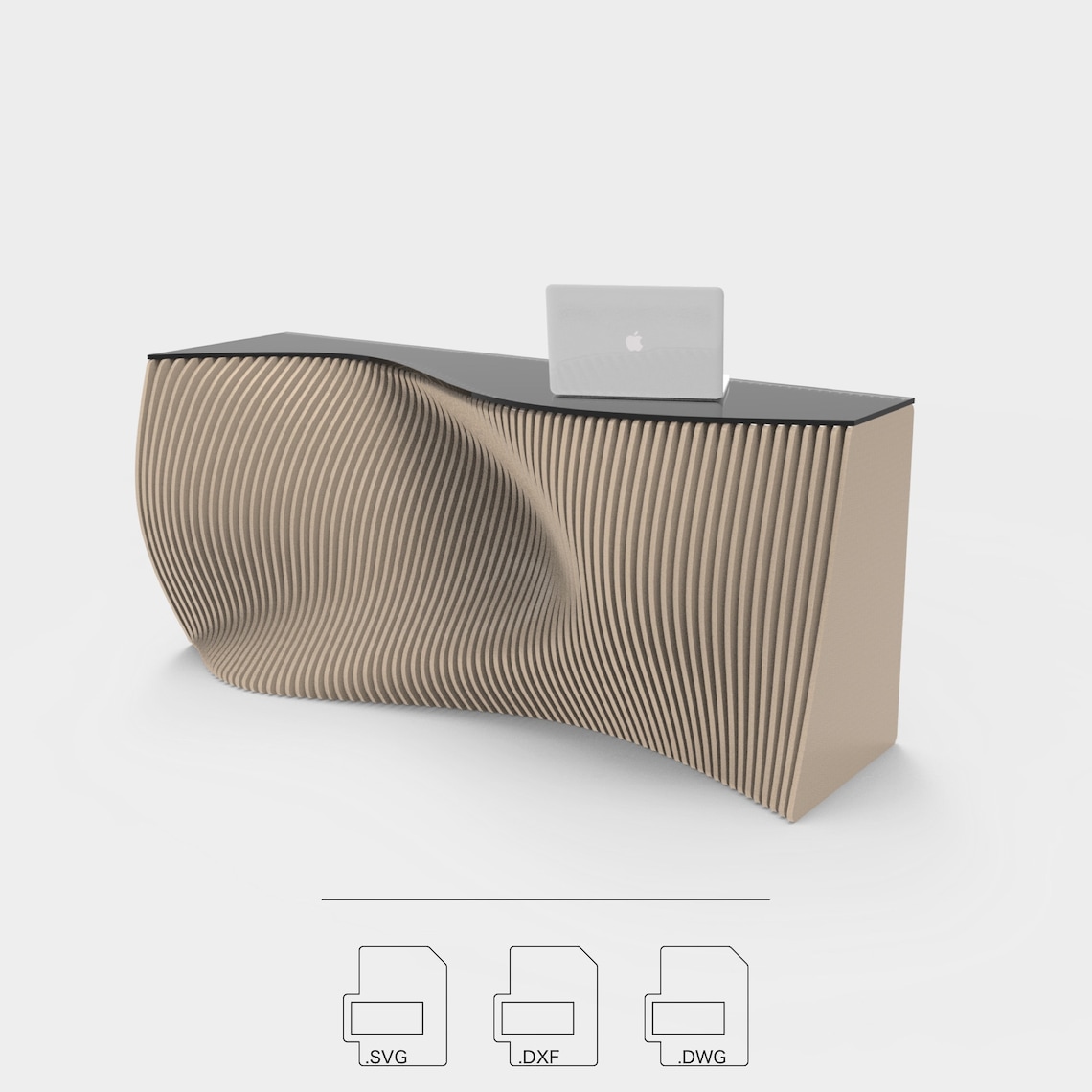 Parametric Desk: Cove Router-cut Files CNC Files for Cutting Vector ...