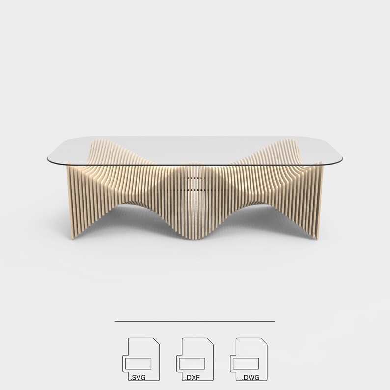 Parametric Dining Table : Sinewave Router-cut Files CNC Files Vector ...
