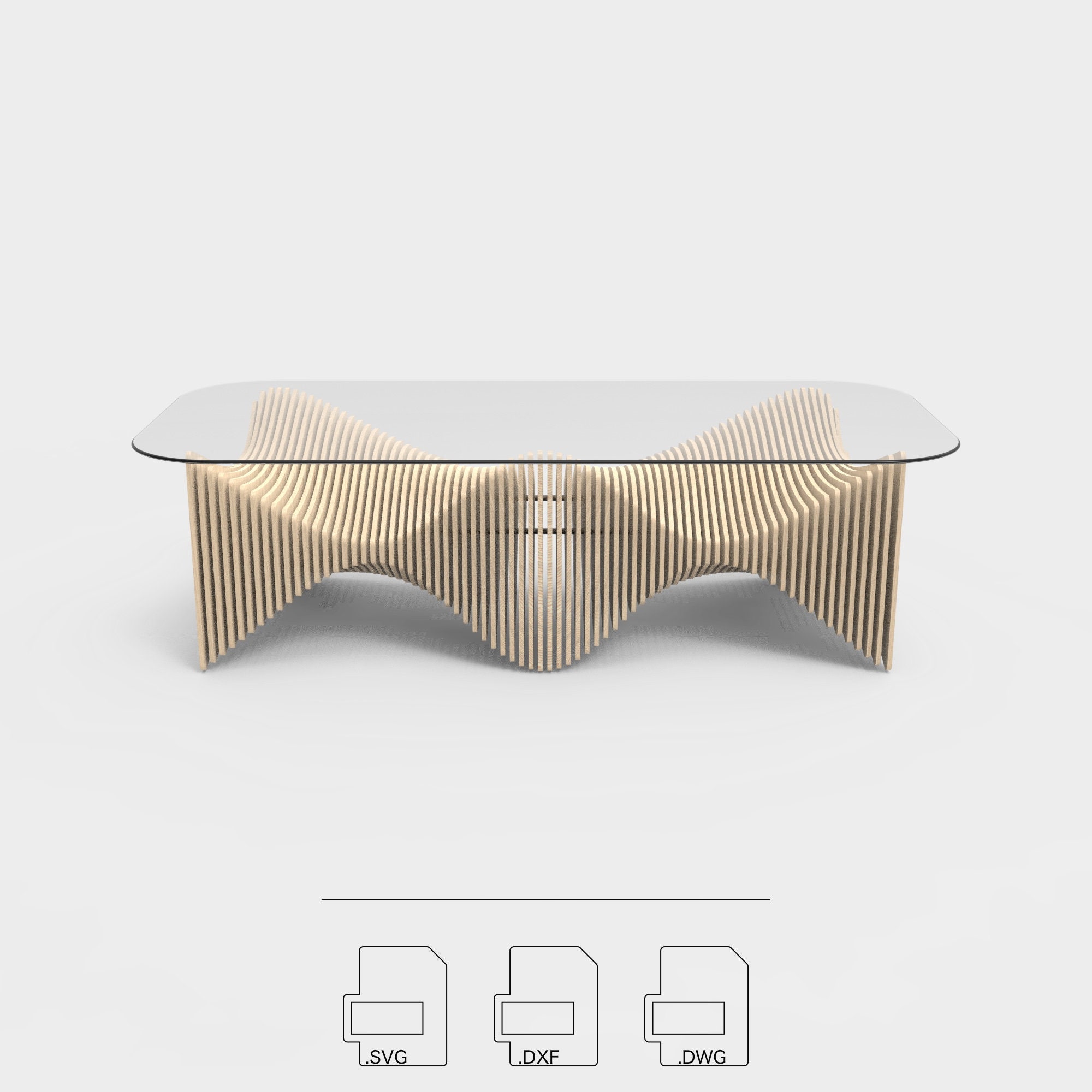 Parametric Dining Table : Sinewave Router-cut Files CNC Files Vector ...