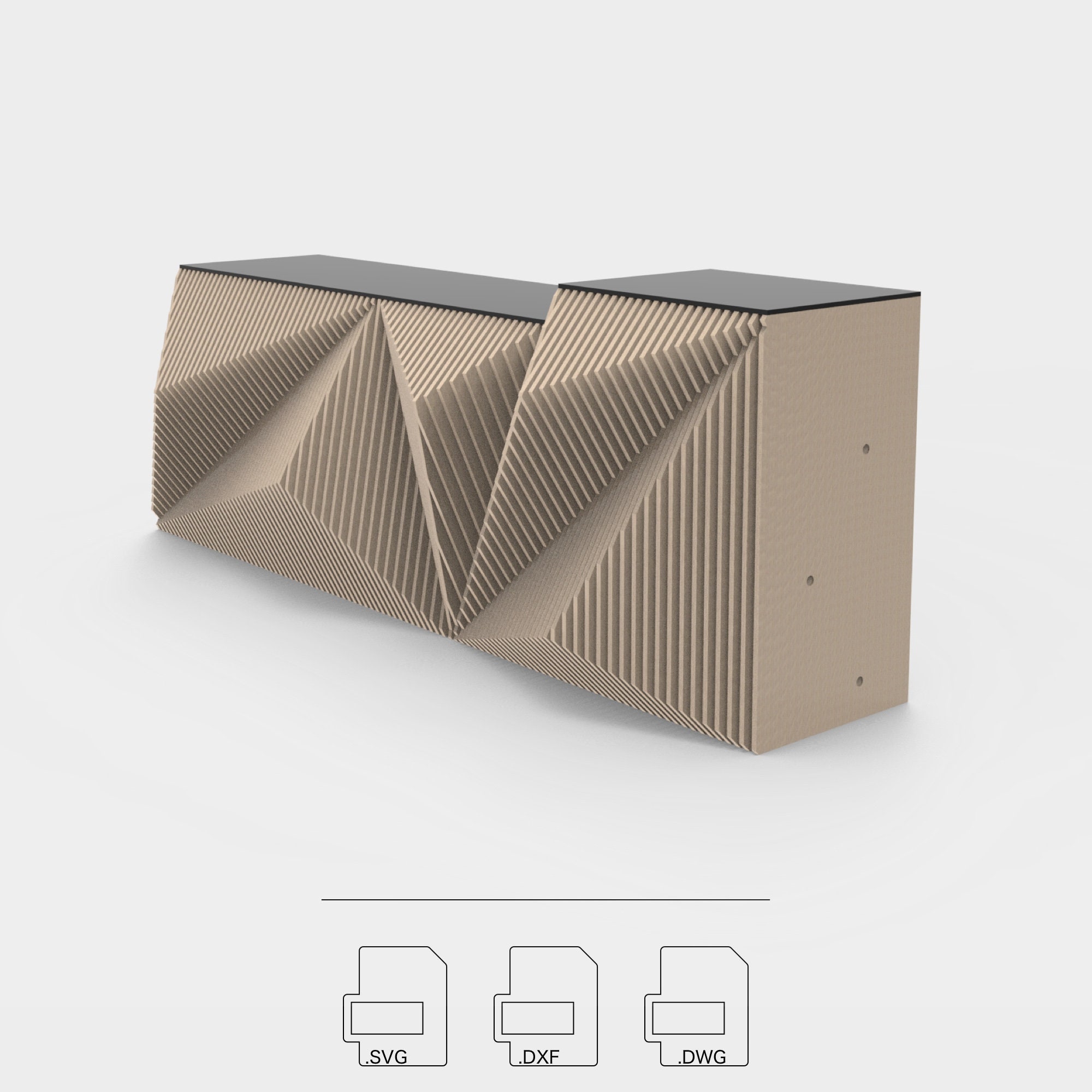 Parametric Facet Desk CNC Files: Router Cut Vector Plans (digital ...