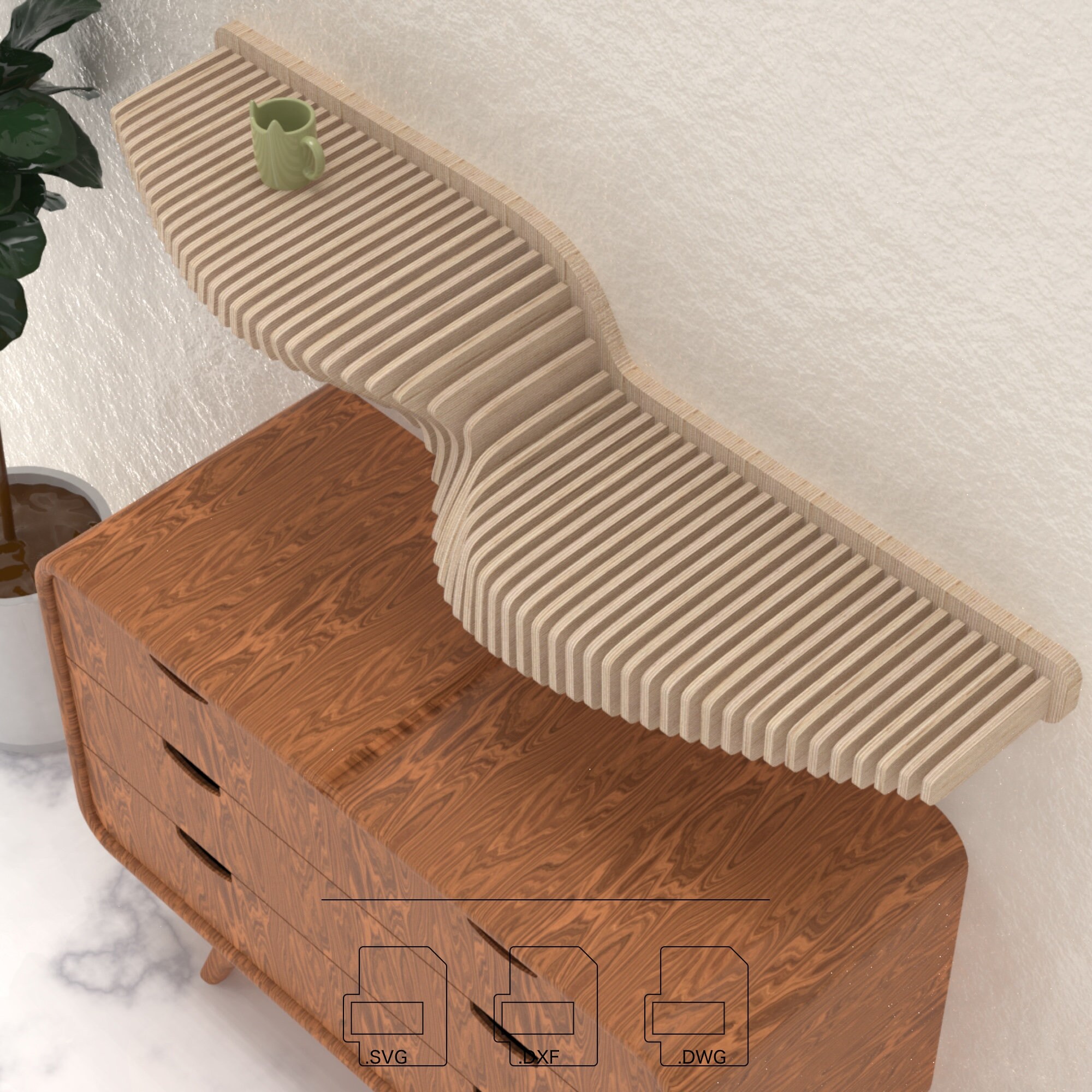 Parametric Wall Unit: Zio • Modern CNC Design • Router-cut Vector Files ...