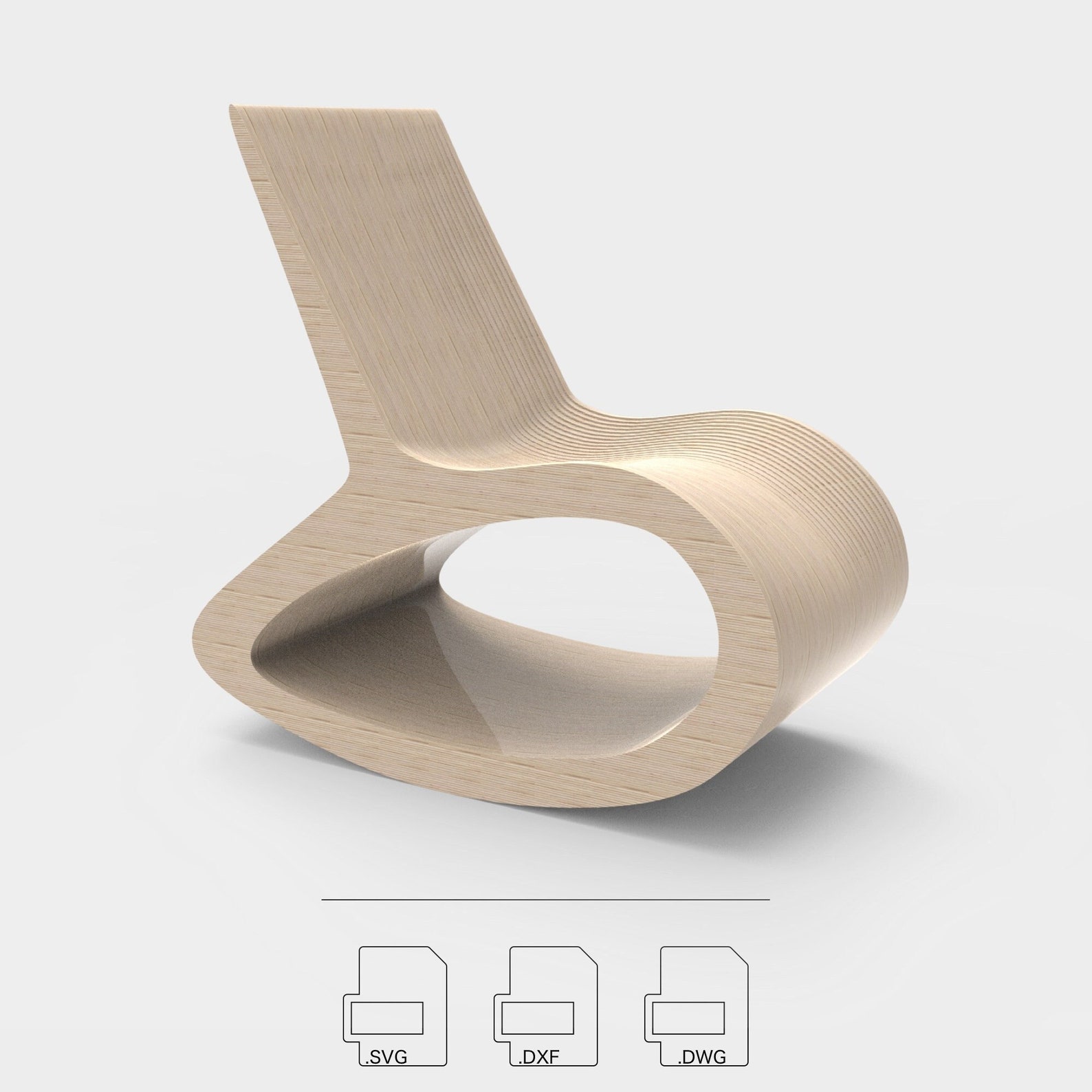 Parametric Rocking Chair • Router-cut Files • CNC Files for Cutting ...