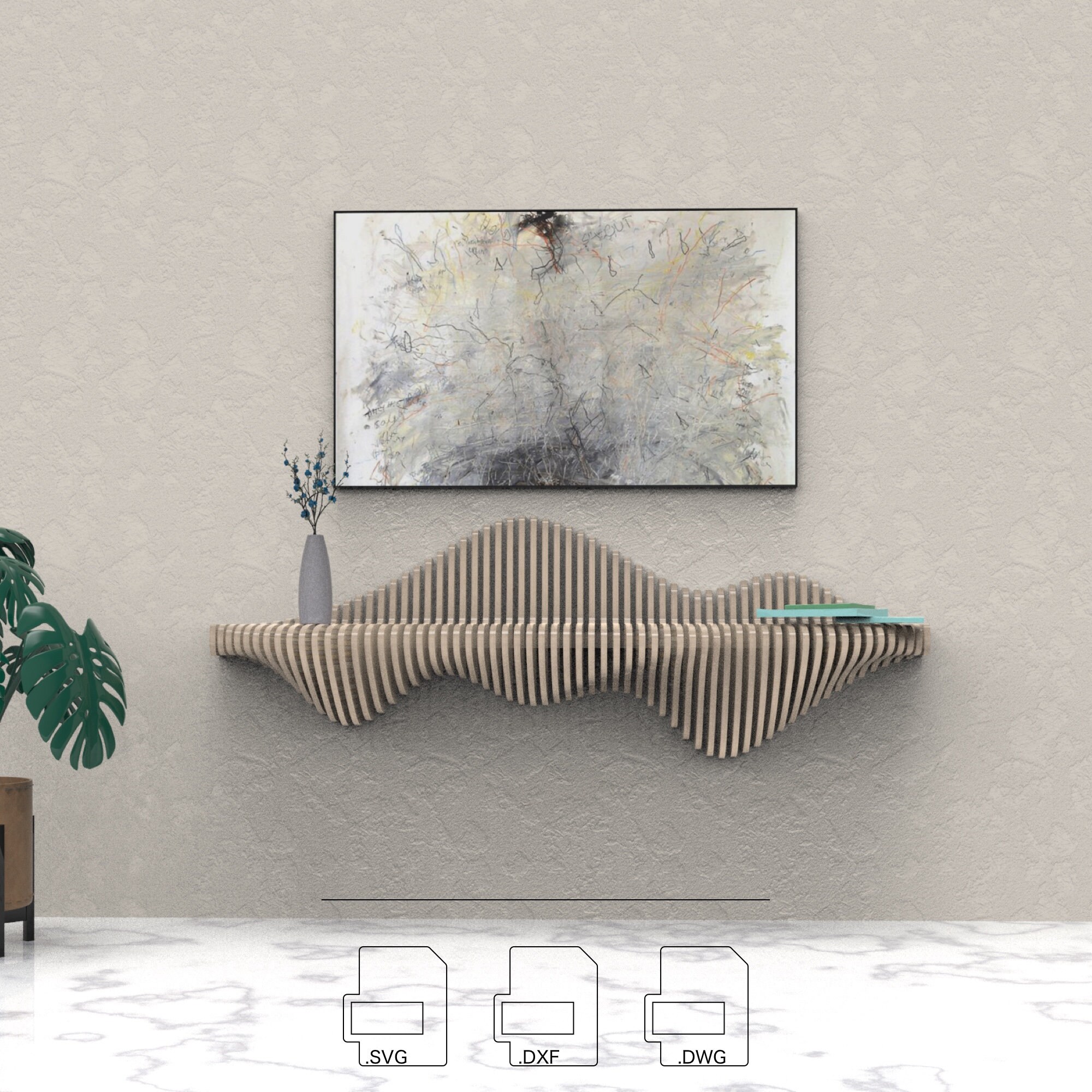 Parametric Wall Unit : Waveform • Router-cut Files • CNC Files • Vector ...