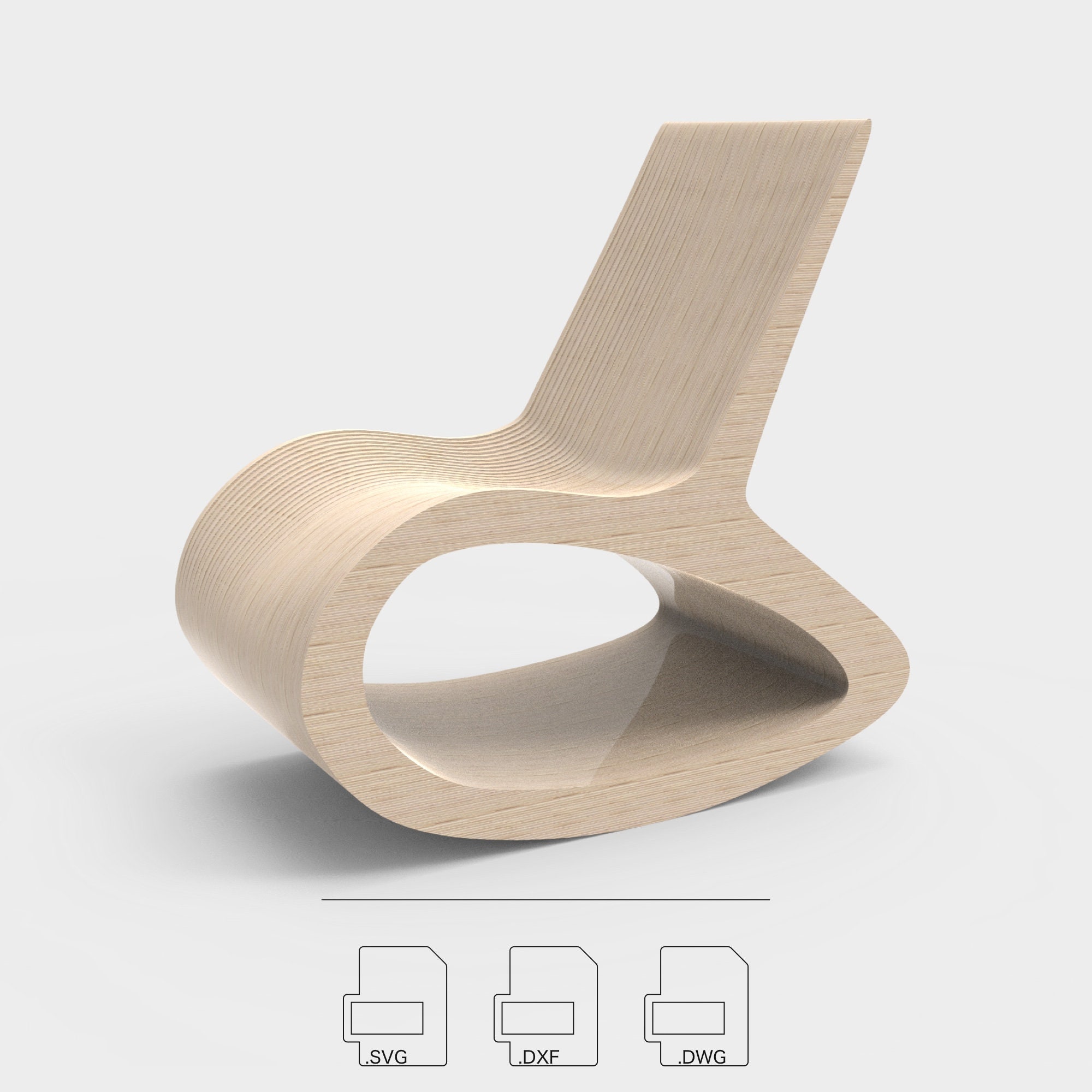 Parametric Rocking Chair • Router-cut Files • CNC Files for Cutting ...