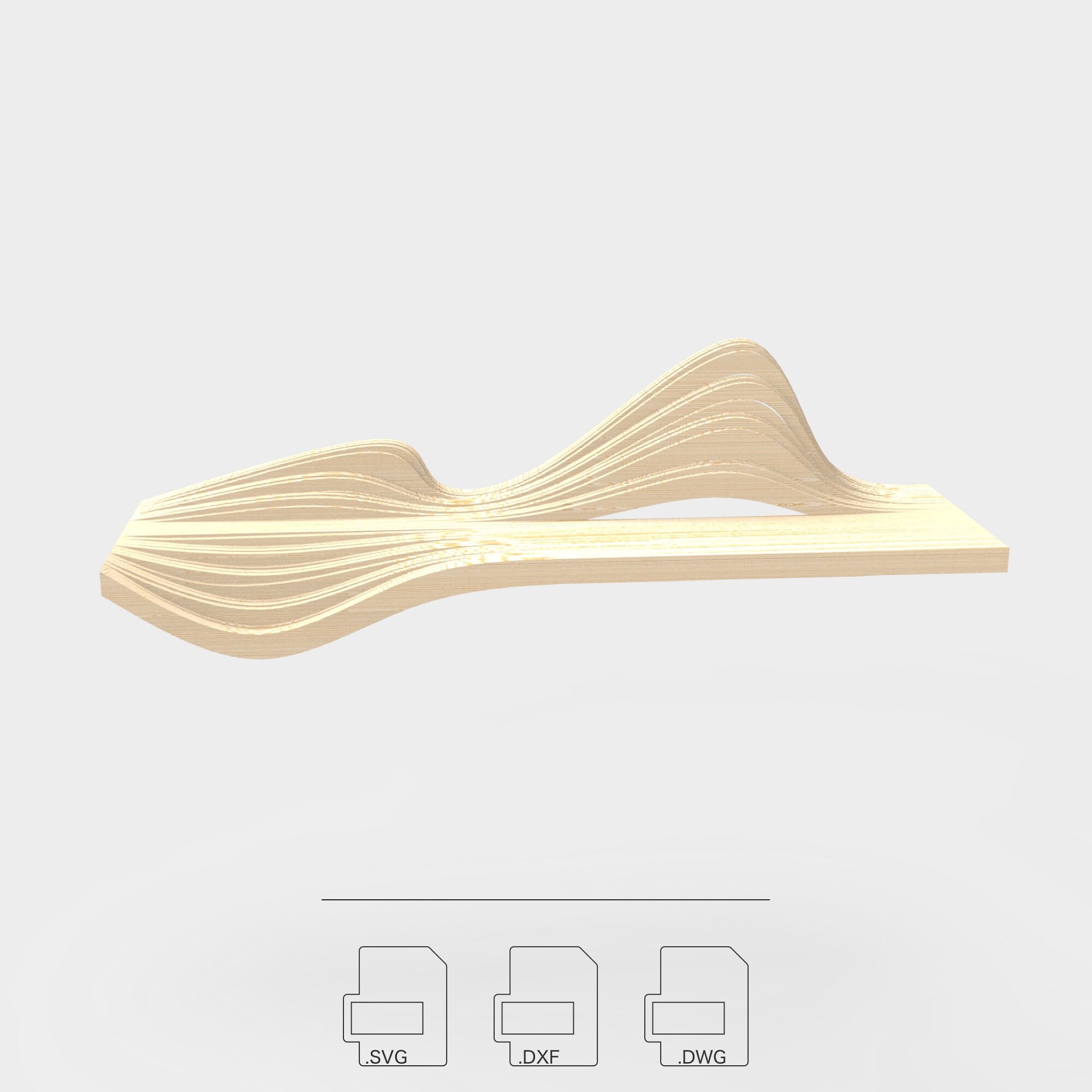 Parametric Shelf Swell Console : Wake Router-cut Files CNC Files Vector Files .dxf .dwg .svg ...