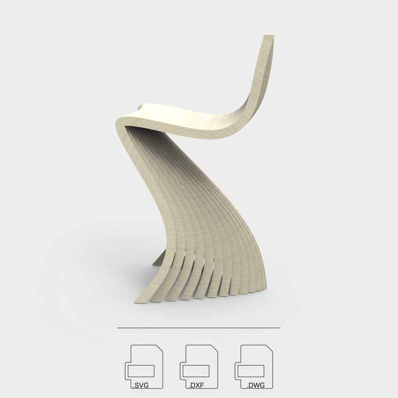 Parametric Bar Stool 1 Router-cut Files CNC Files Vector Files .dxf ...