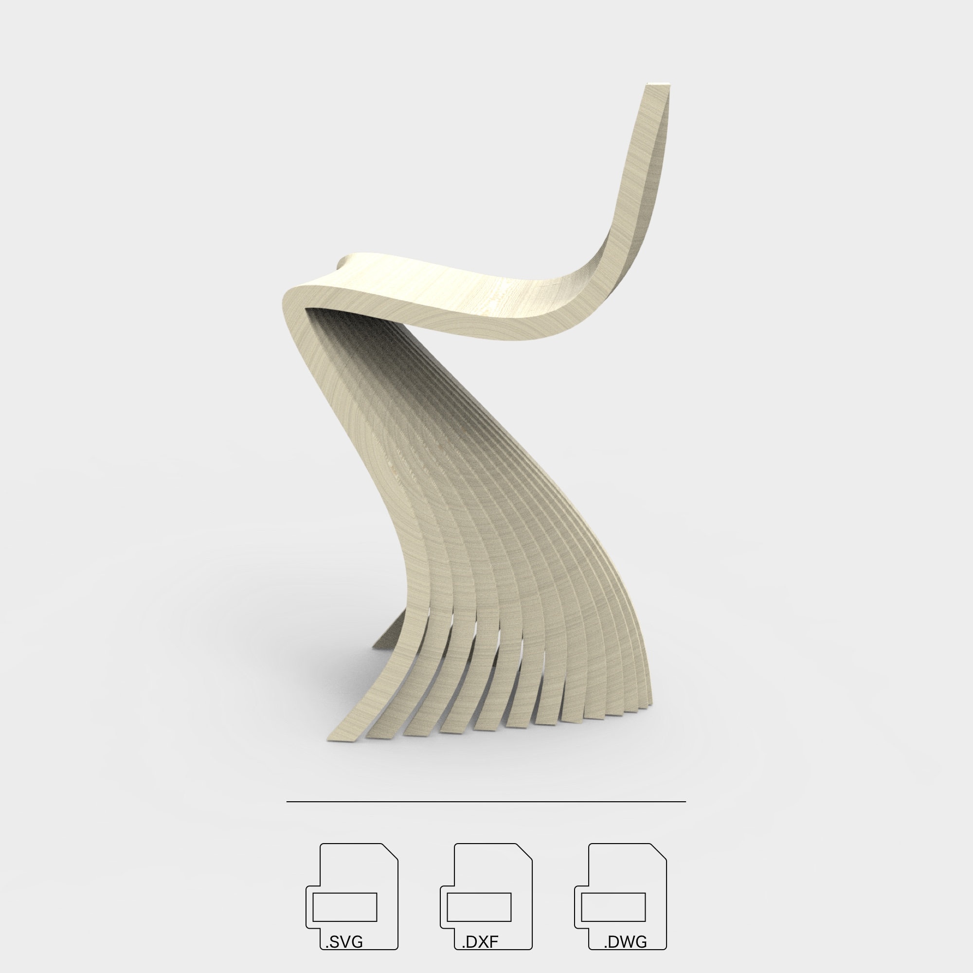 Parametric Bar Stool 1 Router Cut Files Cnc Files Vector Files Dxf Dwg Svg Pdf Etsy
