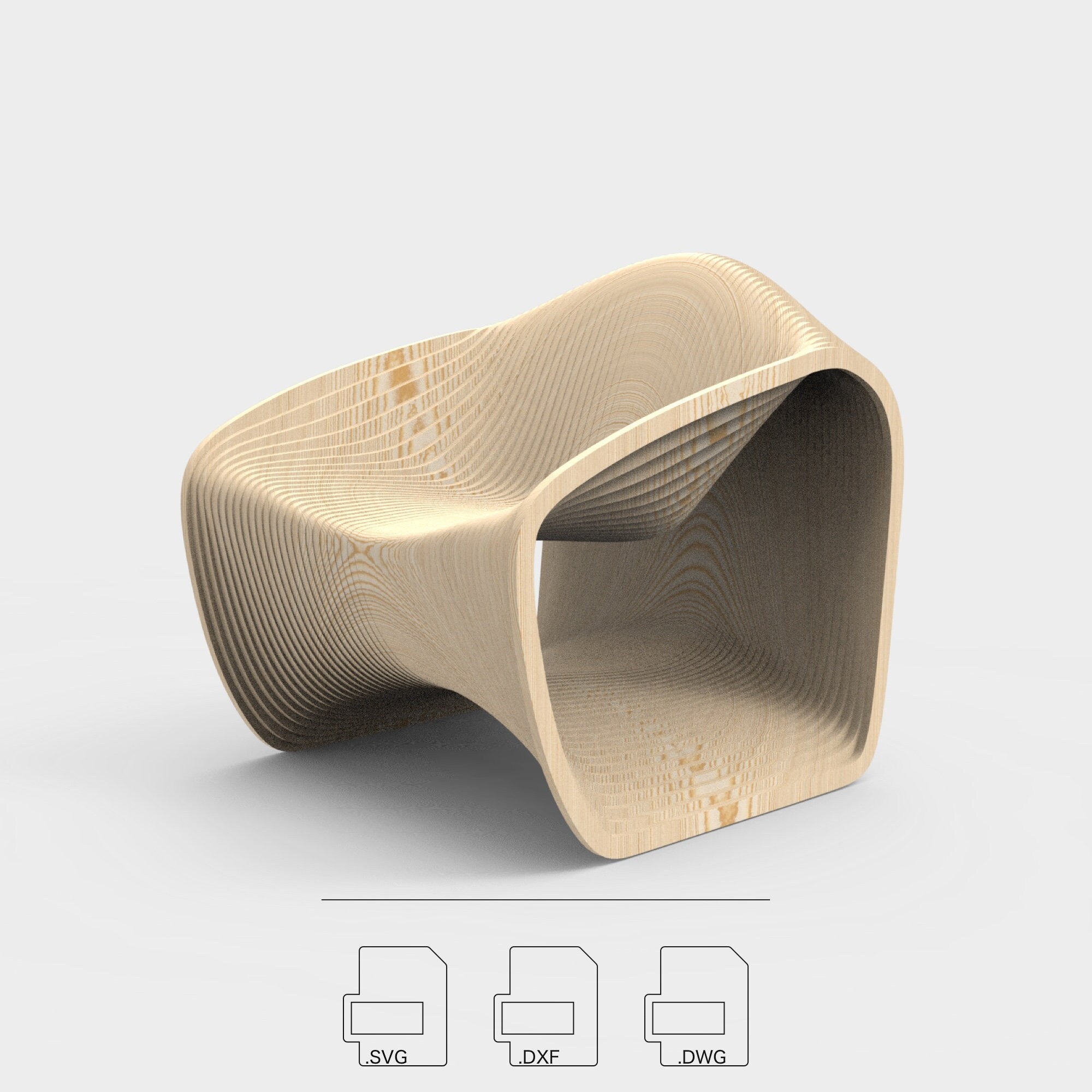 Layer Chair • Router Cut Files • Cnc Files For Cutting• Vector Files • Dxf • Dwg • Svg • Pdf